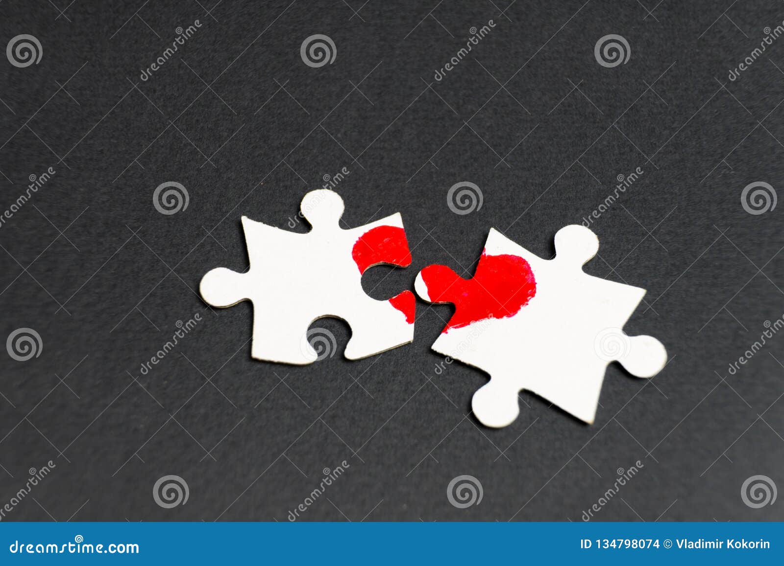 Symbol of Love. Heart Drawn on Two Puzzles Stock Photo - Image of ...