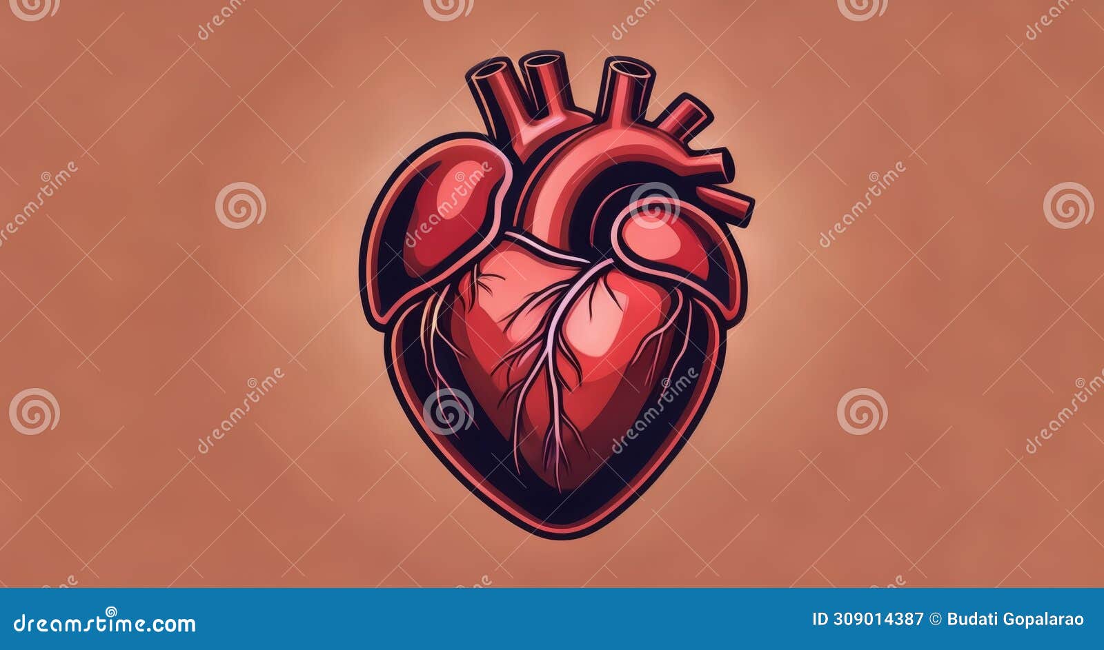 A Symbol of Love and Life, the Heart Stands Strong Stock Illustration ...