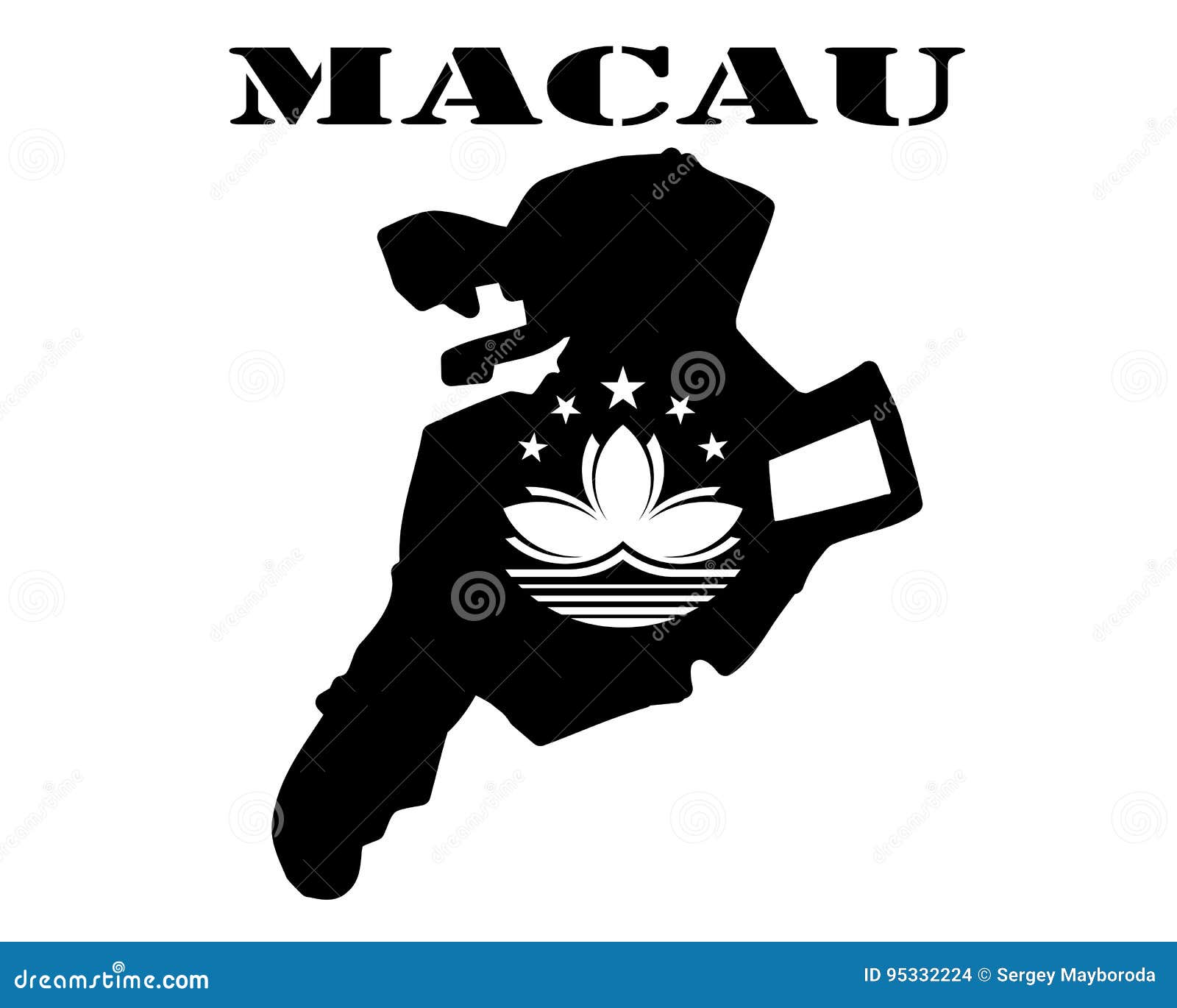 Symbol of Macau and map stock vector. Illustration of white - 95332224