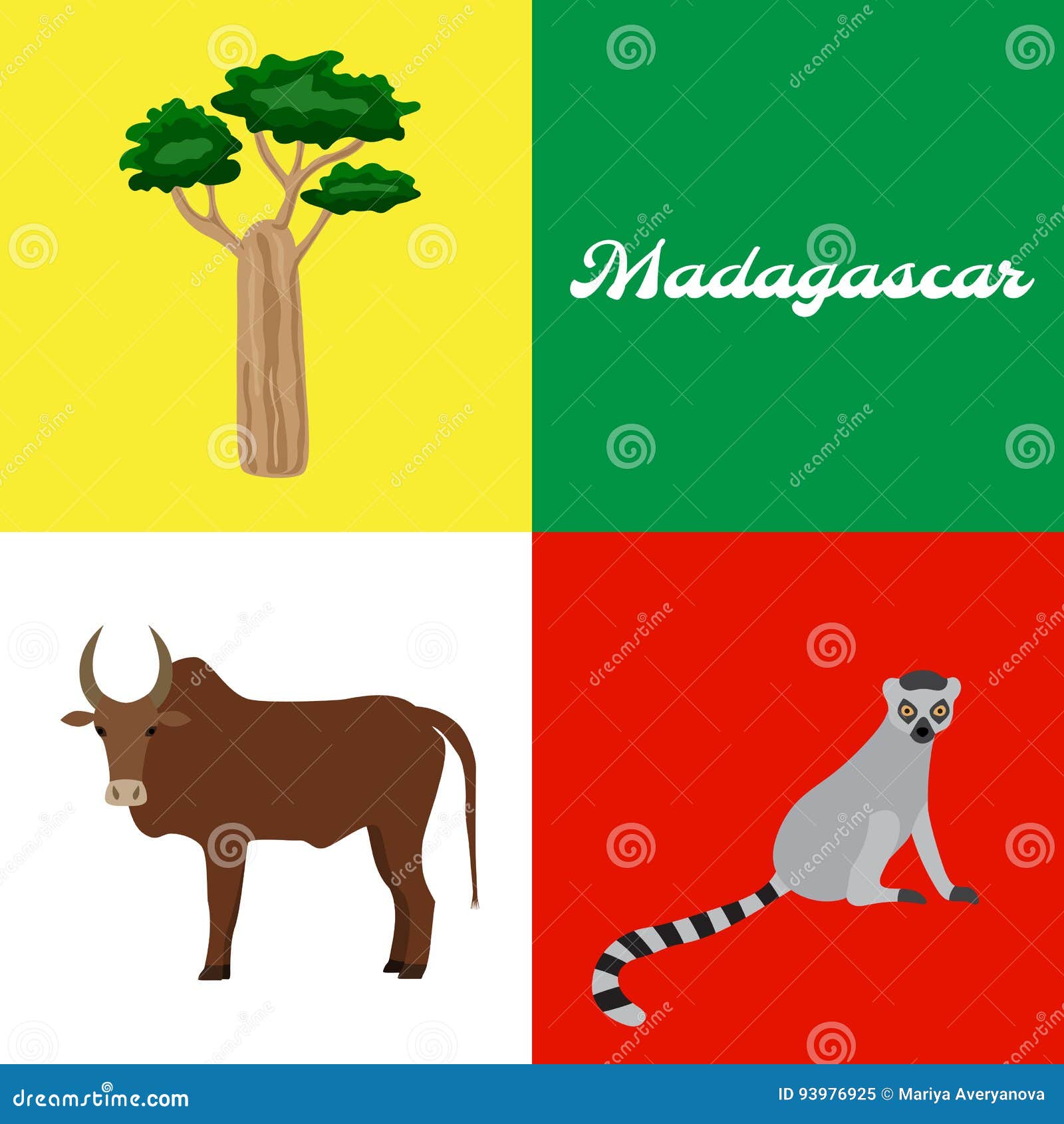 Symbol Of Madagascar And Map Vector Illustration | CartoonDealer.com ...