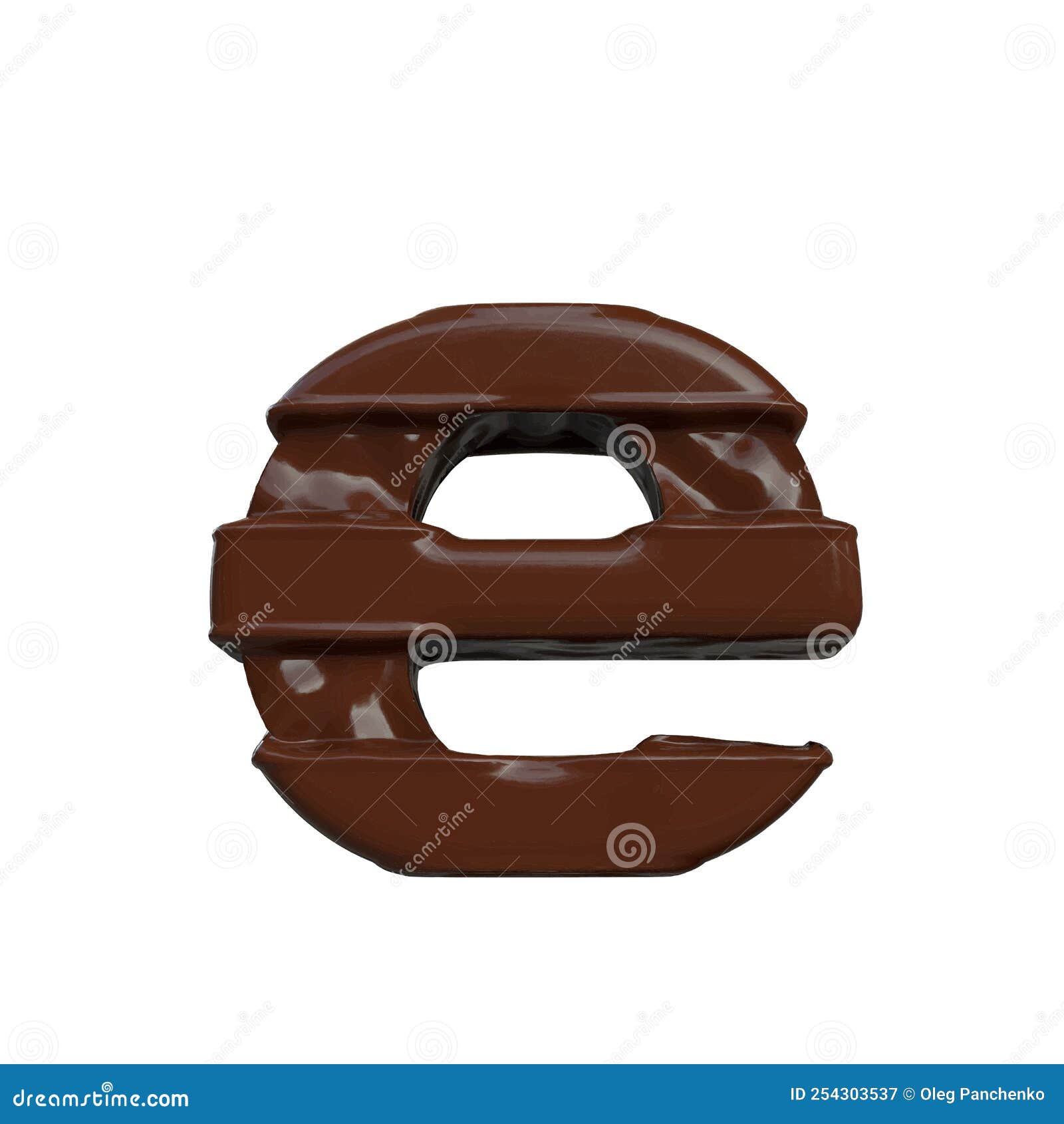 Symbol Made of Chocolate 3d. Letter E Stock Vector - Illustration of ...
