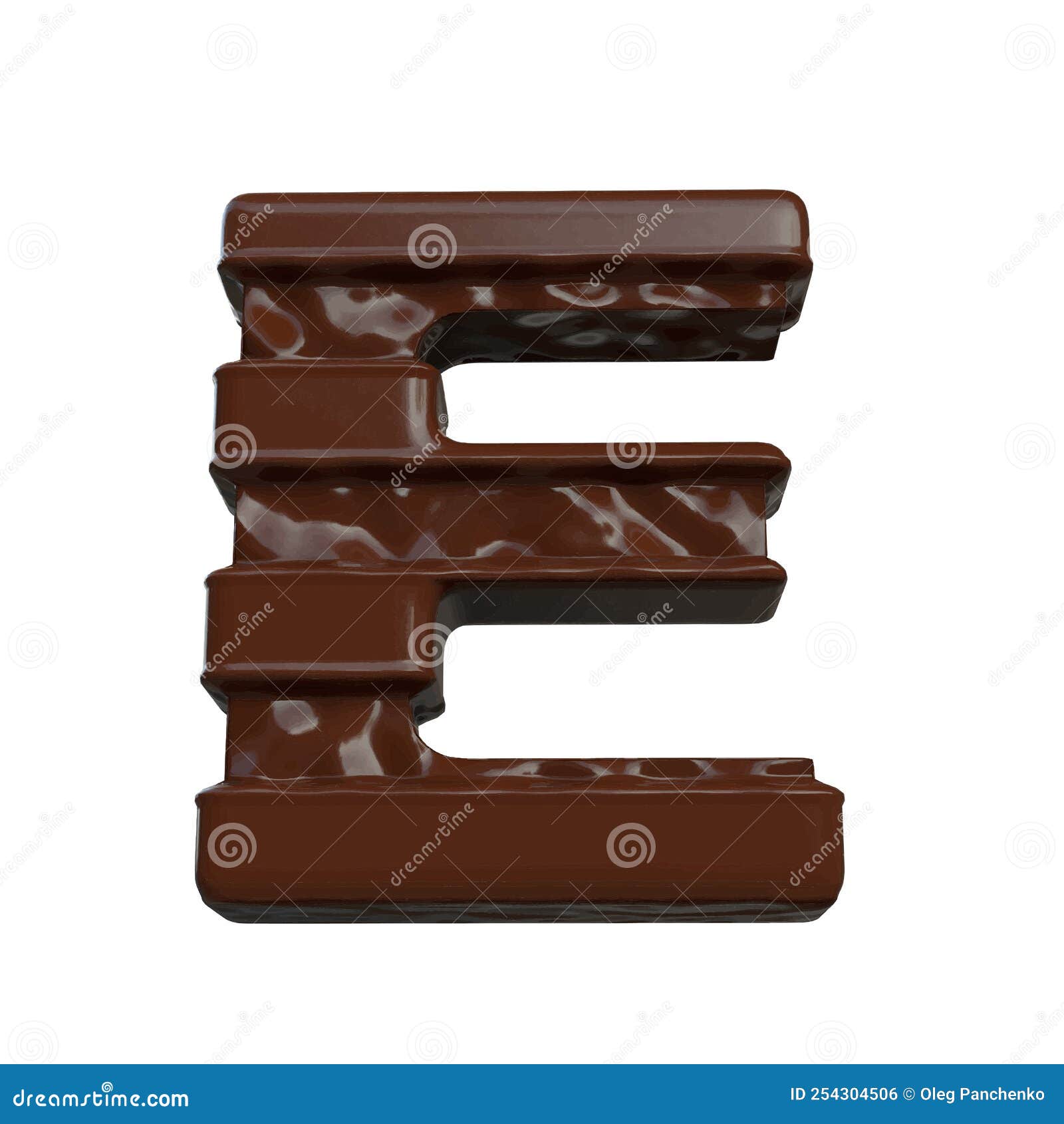 Symbol Made of Chocolate 3d. Letter E Stock Vector - Illustration of ...