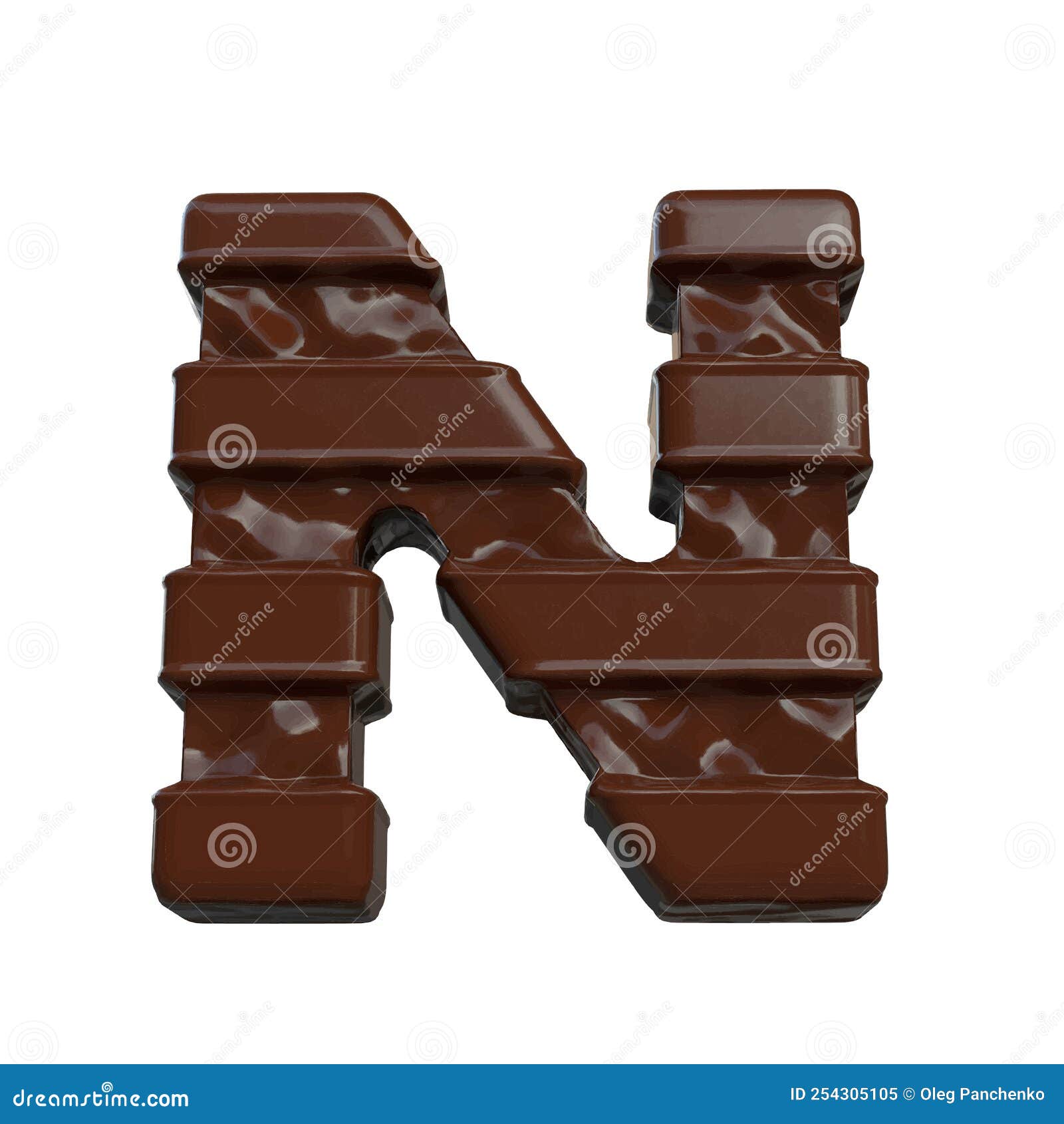 Symbol Made of Chocolate 3d. Letter N Stock Vector - Illustration of ...