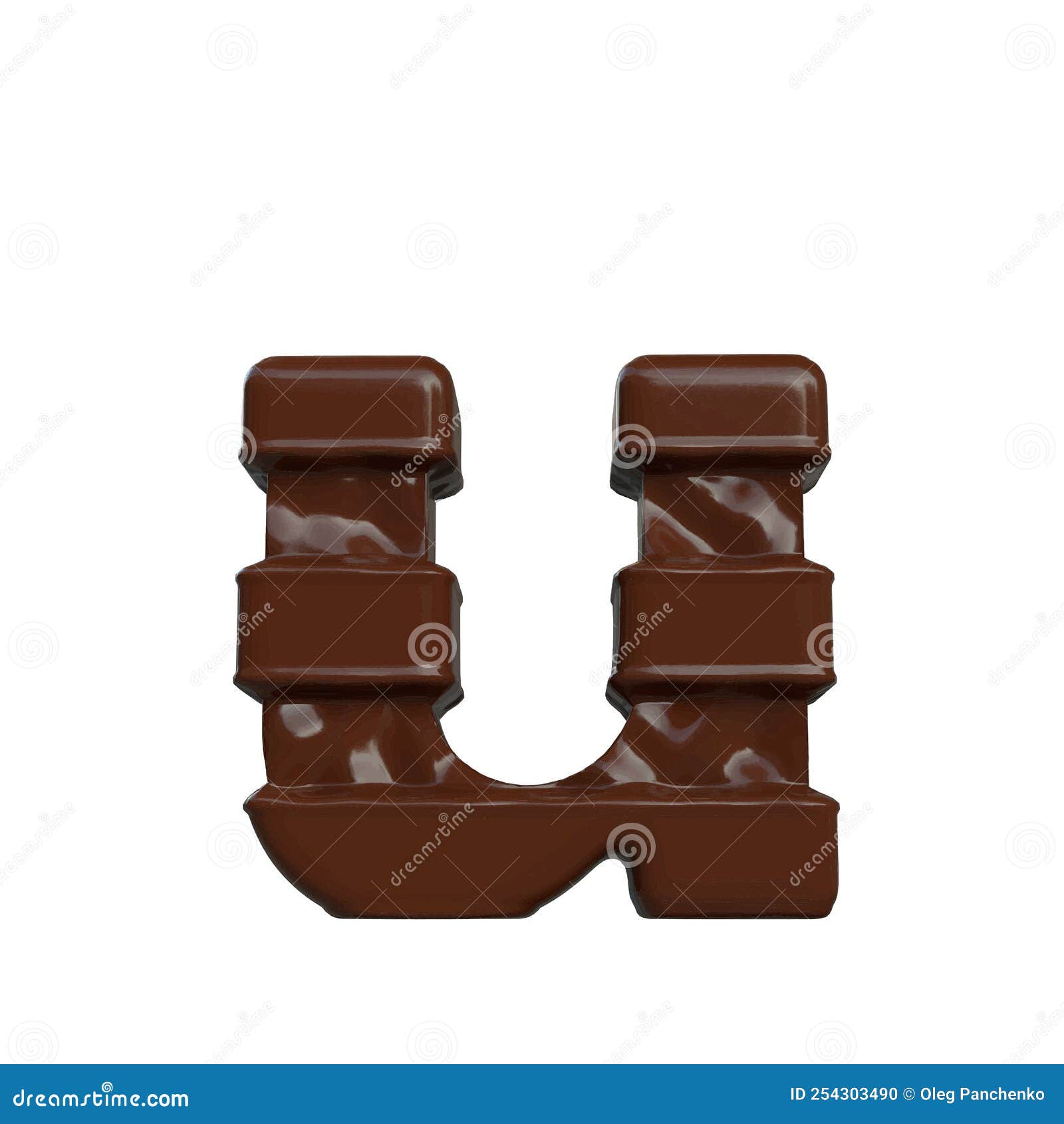 Symbol Made of Chocolate 3d. Letter U Stock Vector - Illustration of ...