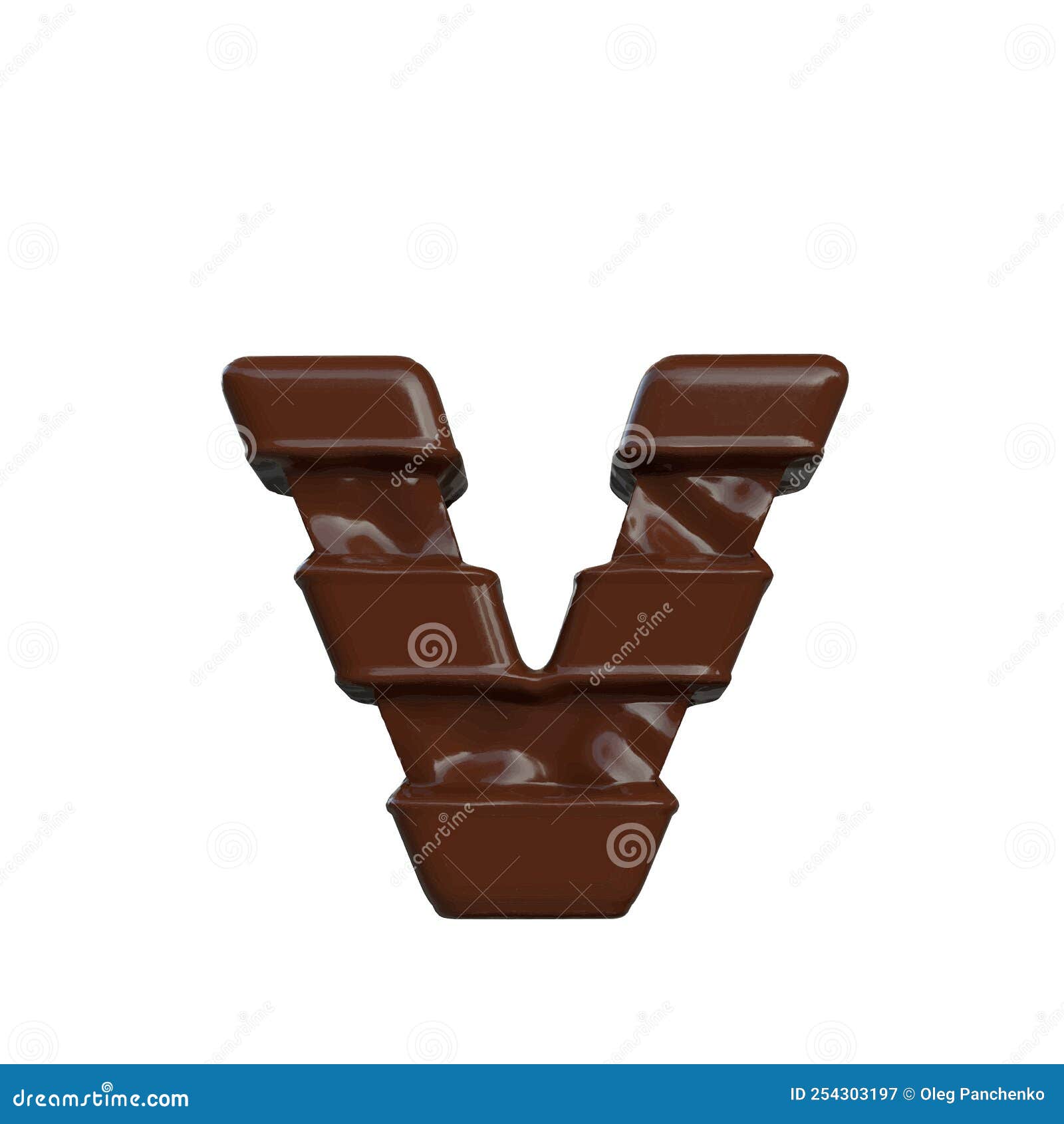 Symbol Made of Chocolate 3d. Letter V Stock Vector - Illustration of ...