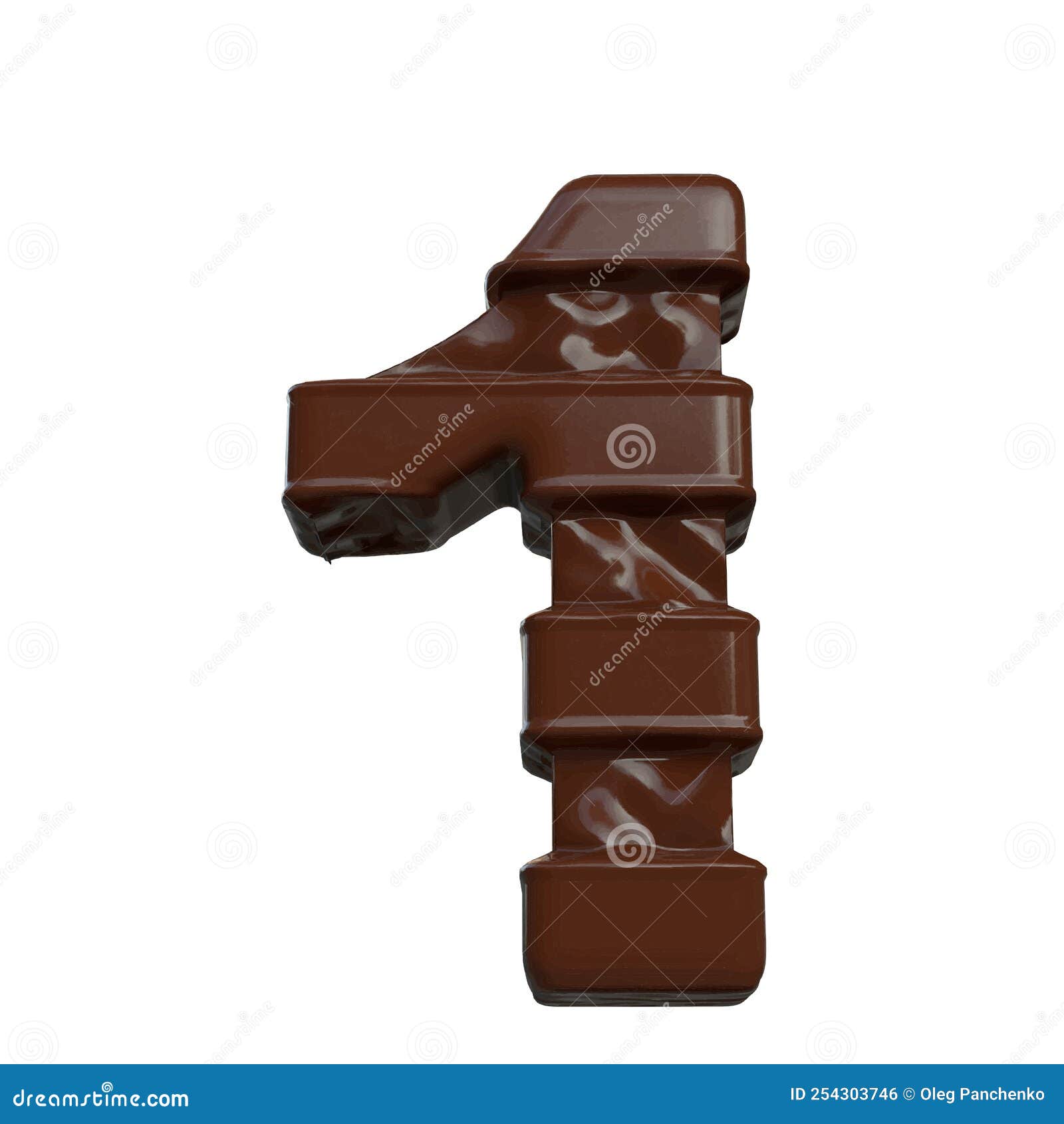 Symbol Made of Chocolate 3d. Number 1 Stock Vector - Illustration of ...