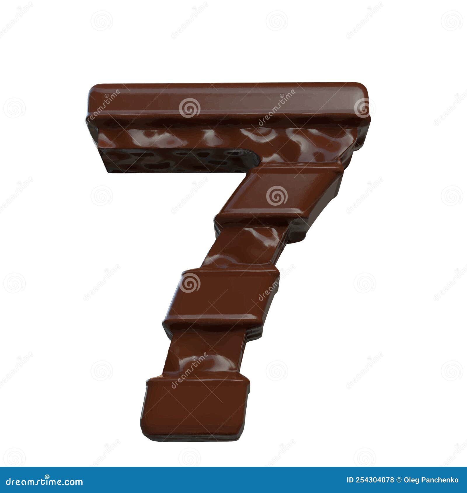 Symbol Made of Chocolate 3d. Number 7 Stock Vector - Illustration of ...