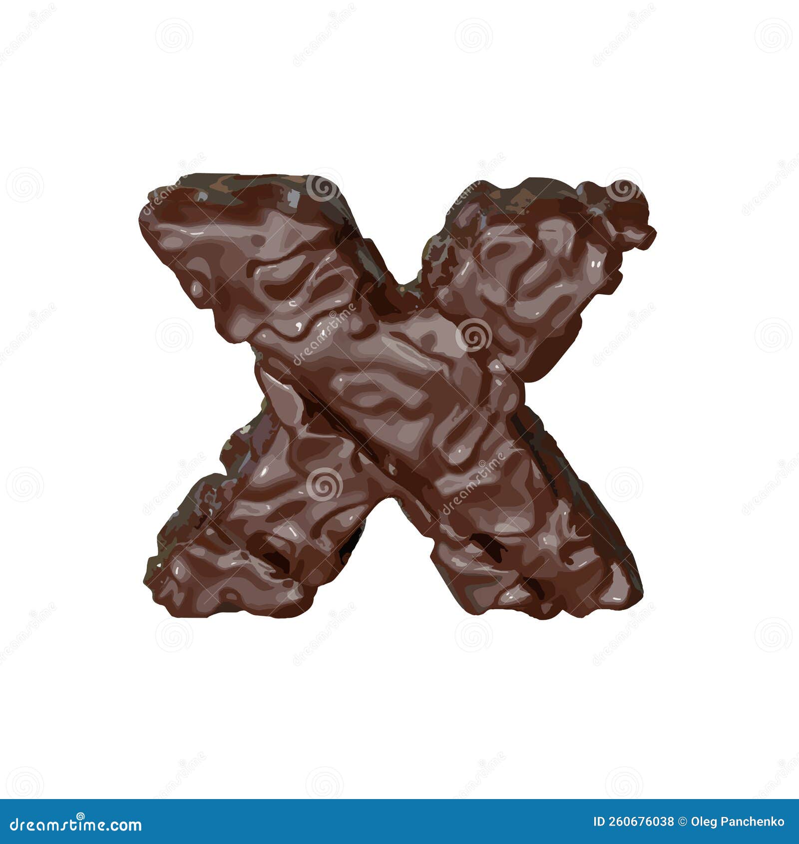 The Symbol Made of Chocolate. Letter X Stock Vector - Illustration of ...