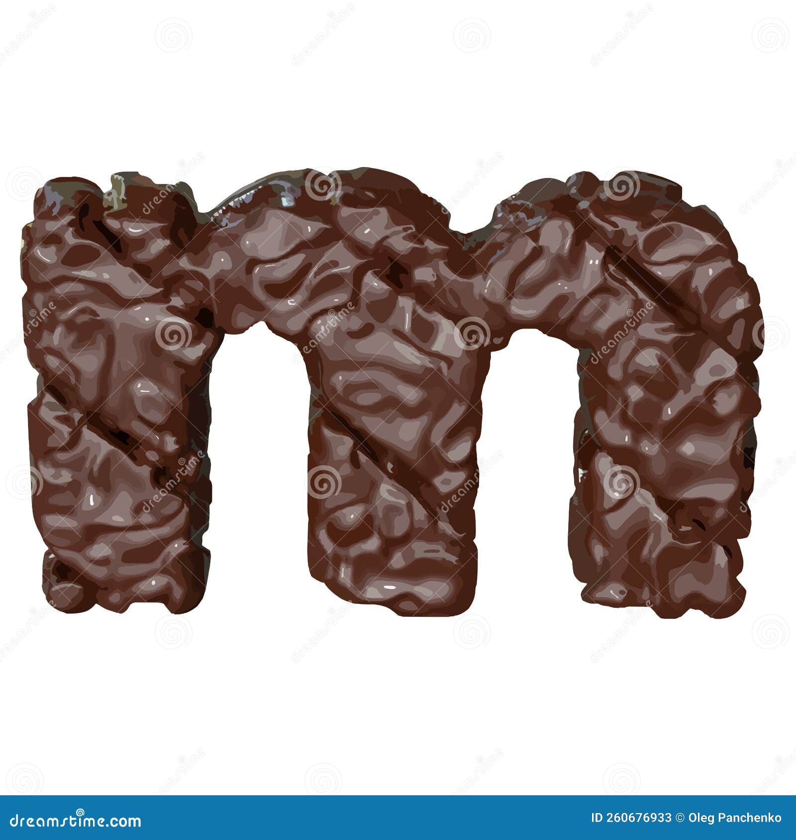 The Symbol Made of Chocolate. Letter M Stock Vector - Illustration of ...
