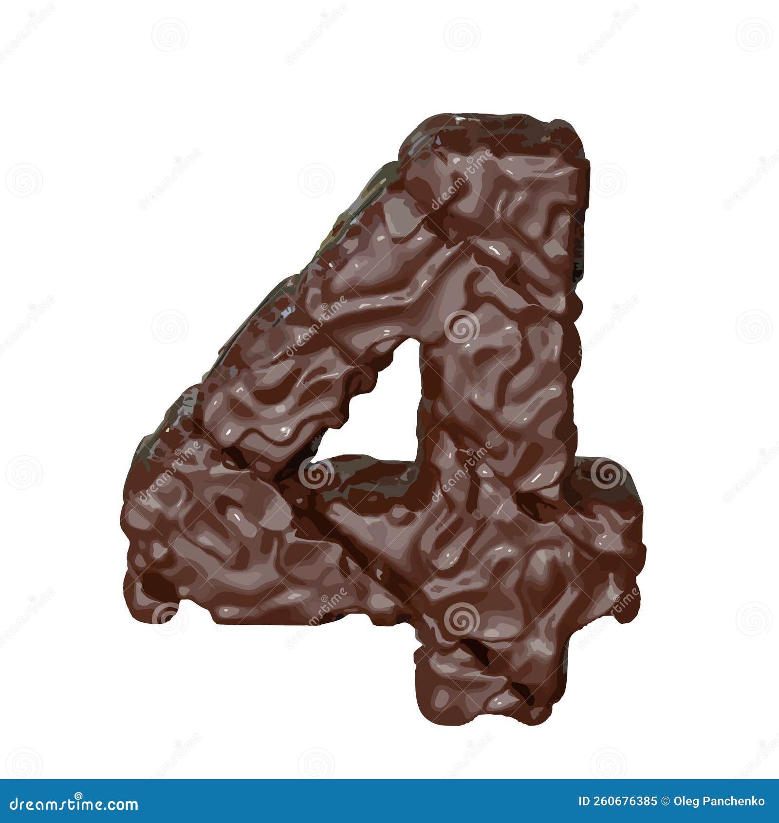 The Symbol Made of Chocolate. Number 4 Stock Vector - Illustration of ...