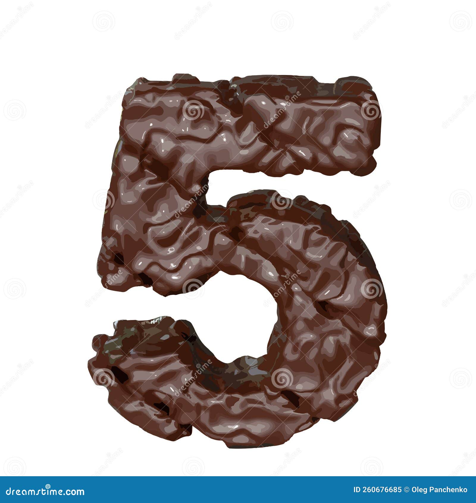 The Symbol Made of Chocolate. Number 5 Stock Vector - Illustration of ...