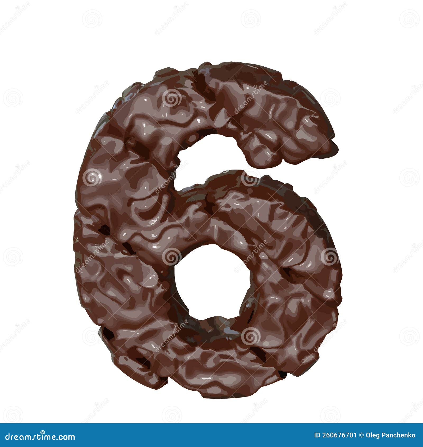 The Symbol Made of Chocolate. Number 6 Stock Vector - Illustration of ...