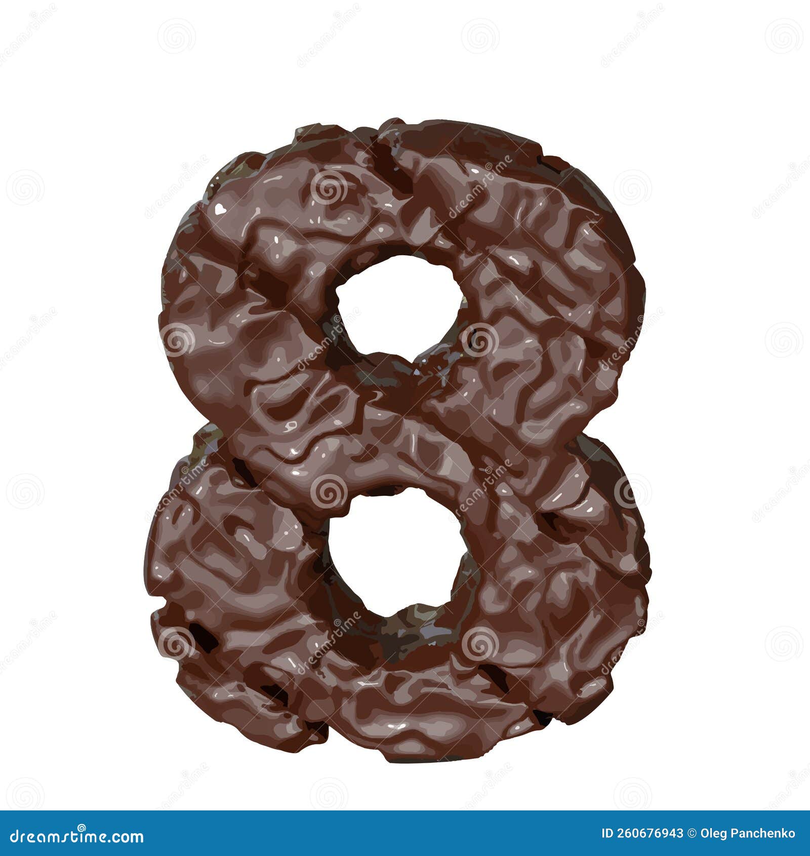 The Symbol Made of Chocolate. Number 8 Stock Vector - Illustration of ...
