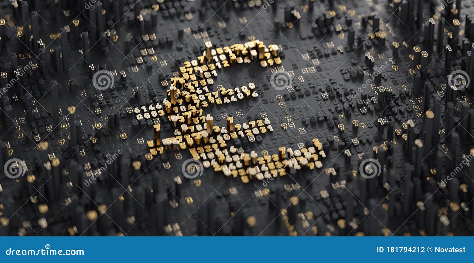 Euro. Stylized Digital Symbol. Stock Illustration - Illustration of ...