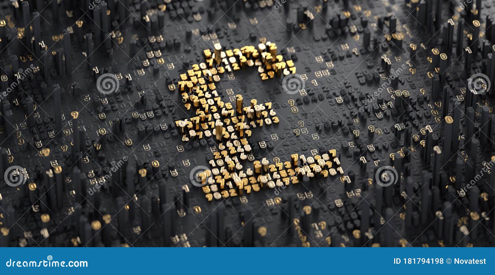 Pound. Stylized Digital Symbol. Stock Illustration - Illustration of ...