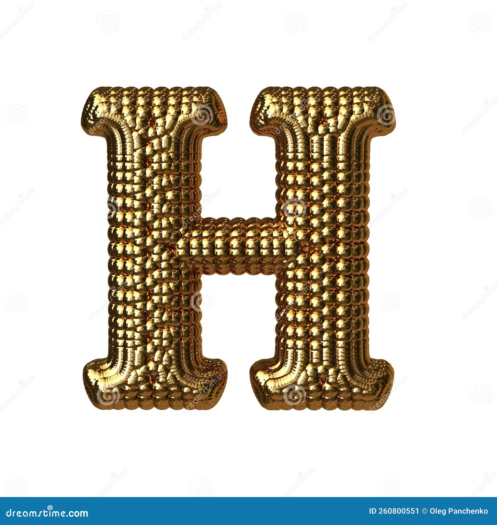 Symbol Made of Gold Spheres. Letter H Stock Vector - Illustration of ...