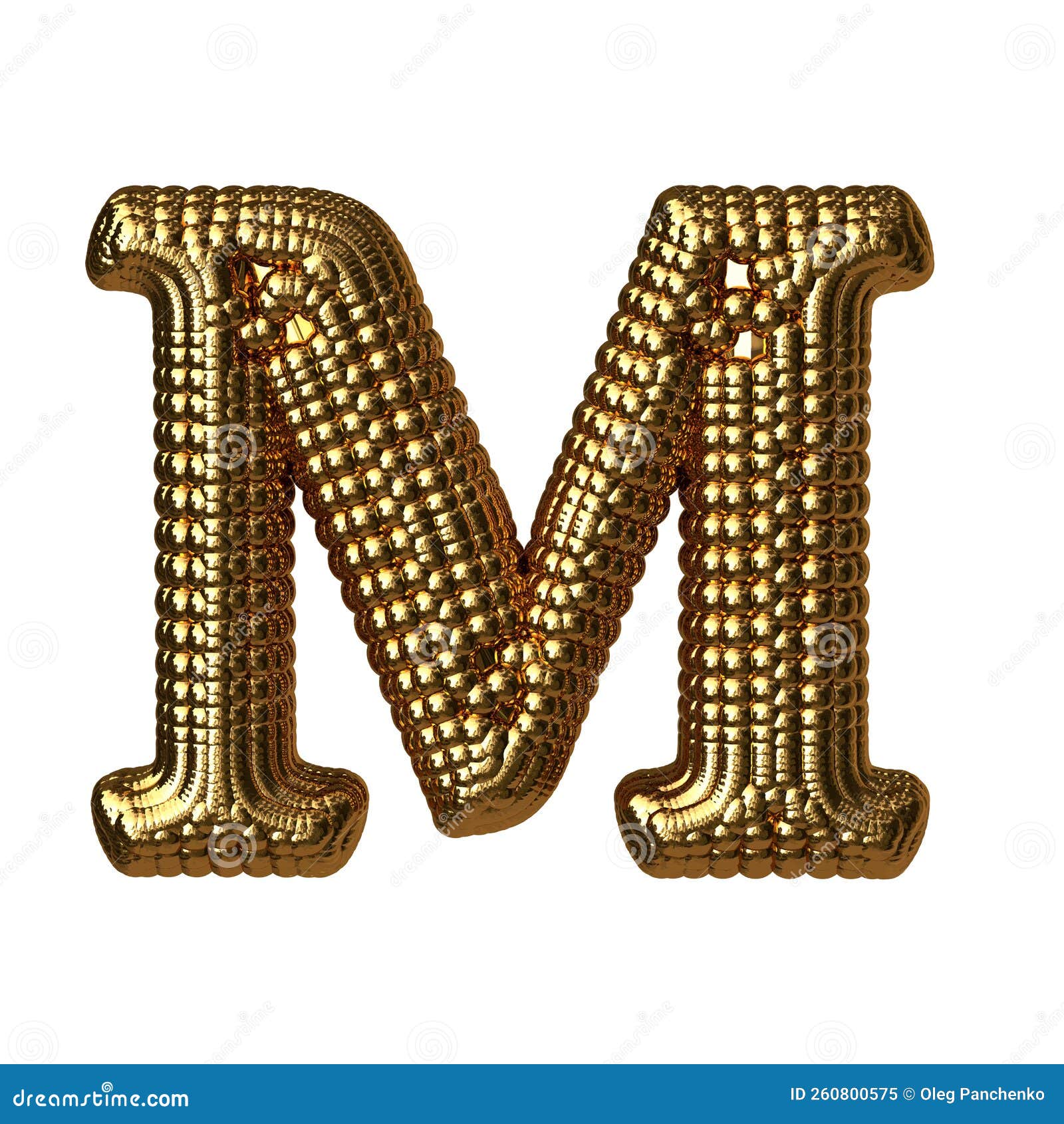 Symbol Made of Gold Spheres. Letter M Stock Vector - Illustration of ...