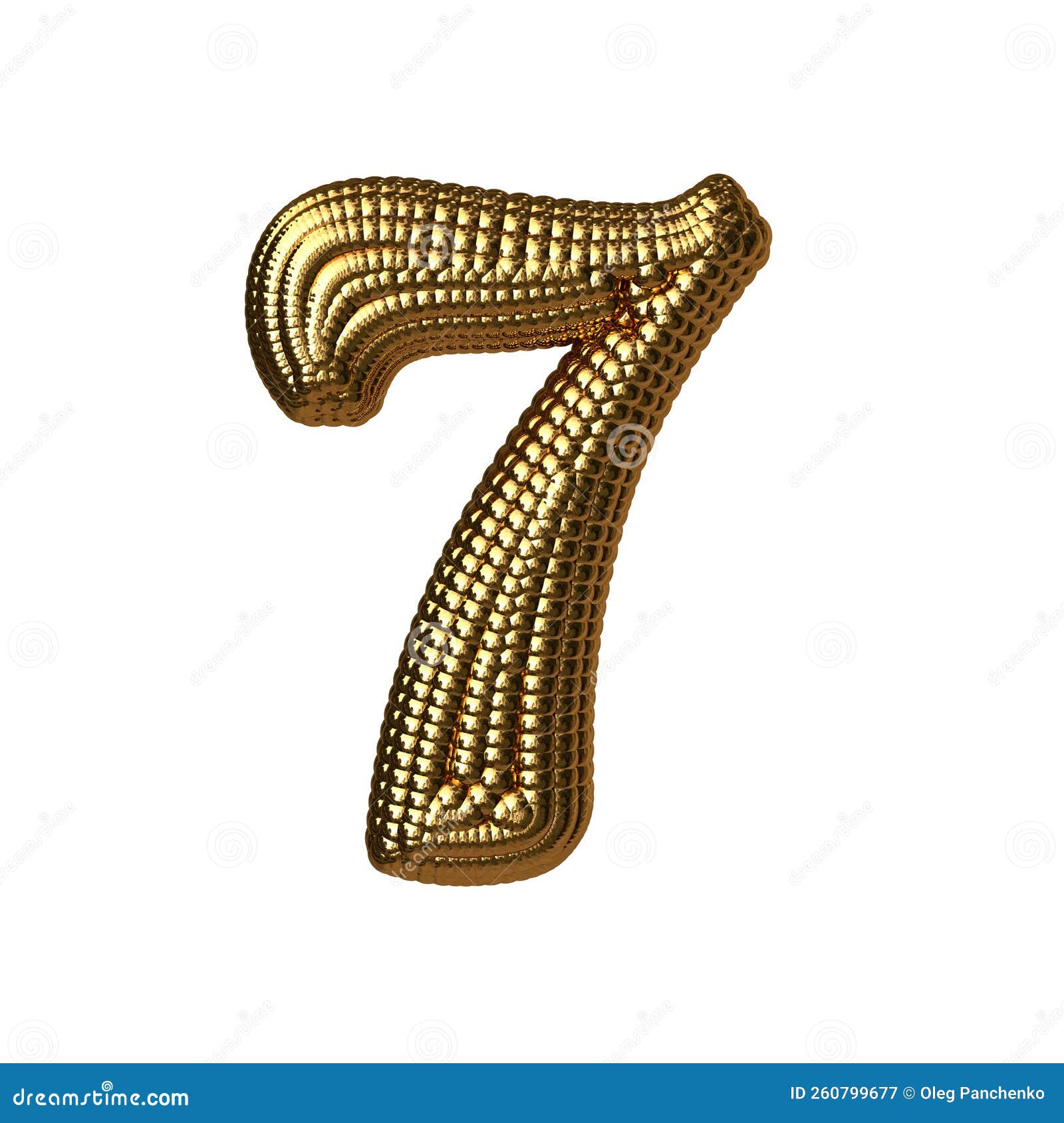 Symbol Made of Gold Spheres. Number 7 Stock Vector - Illustration of ...