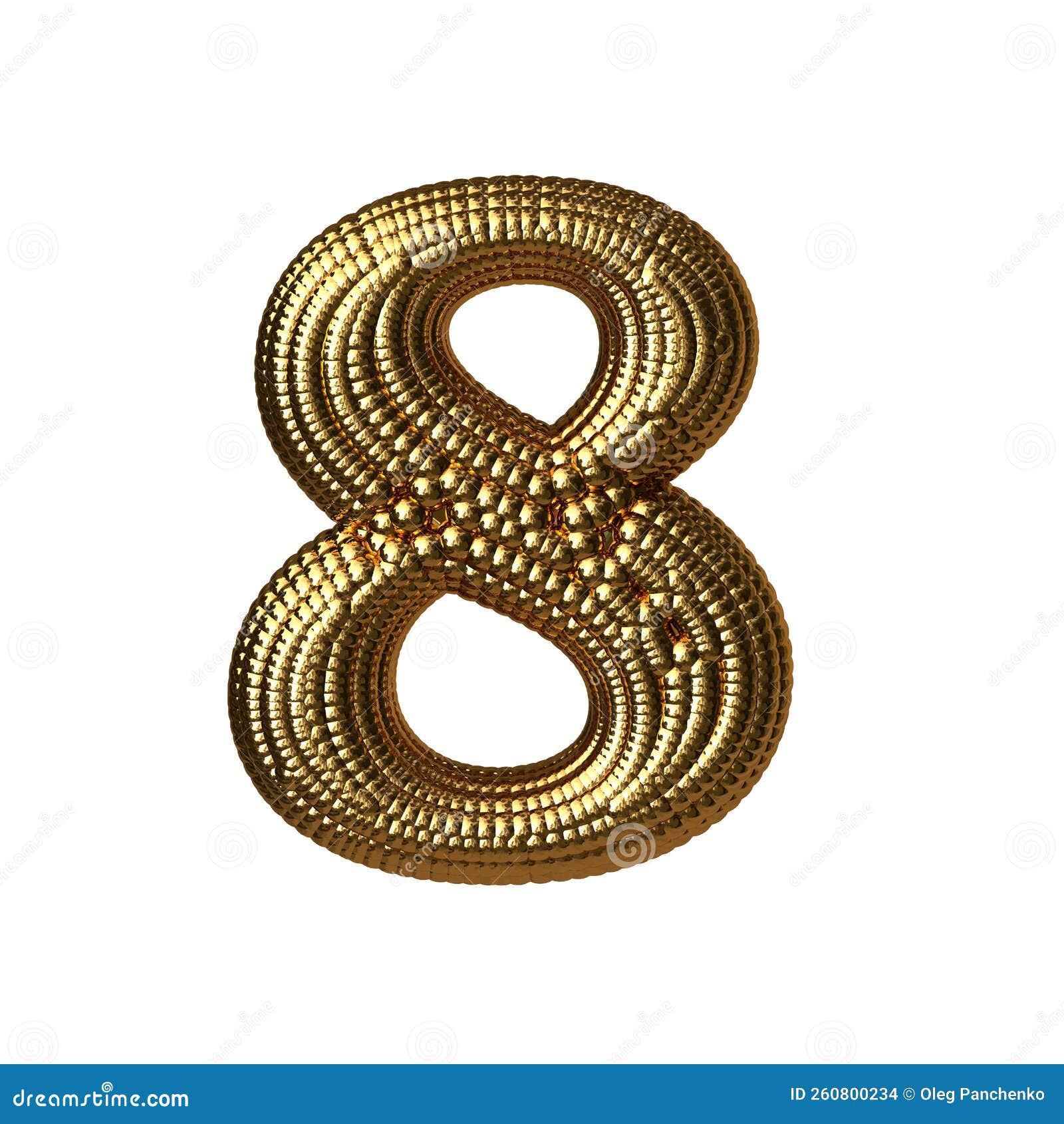 Symbol Made of Gold Spheres. Number 8 Stock Vector - Illustration of ...