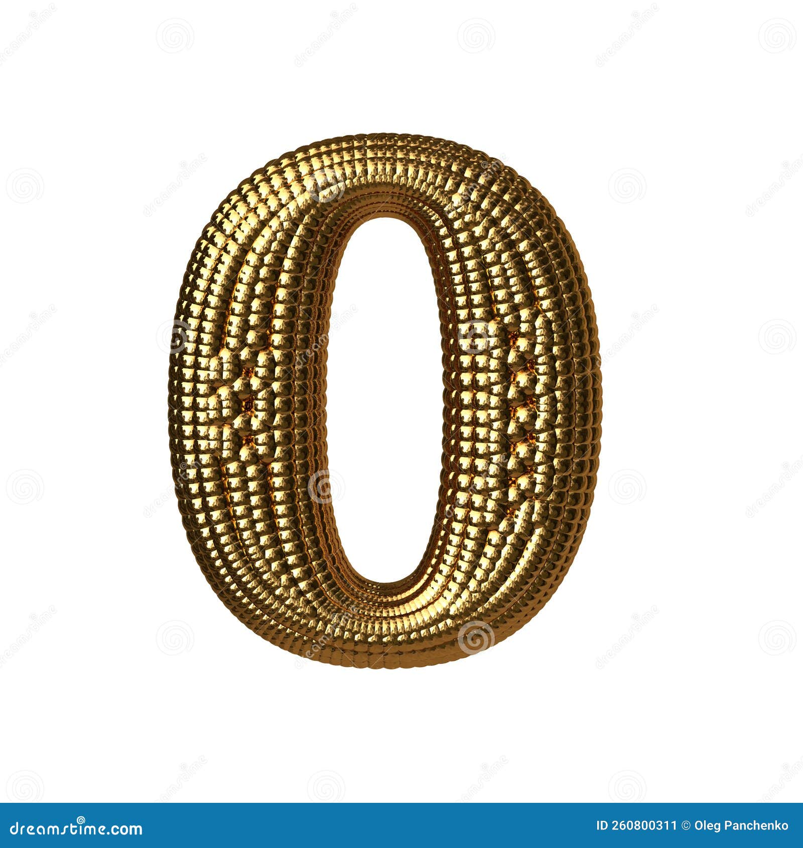 Symbol Made of Gold Spheres. Number 0 Stock Vector - Illustration of ...