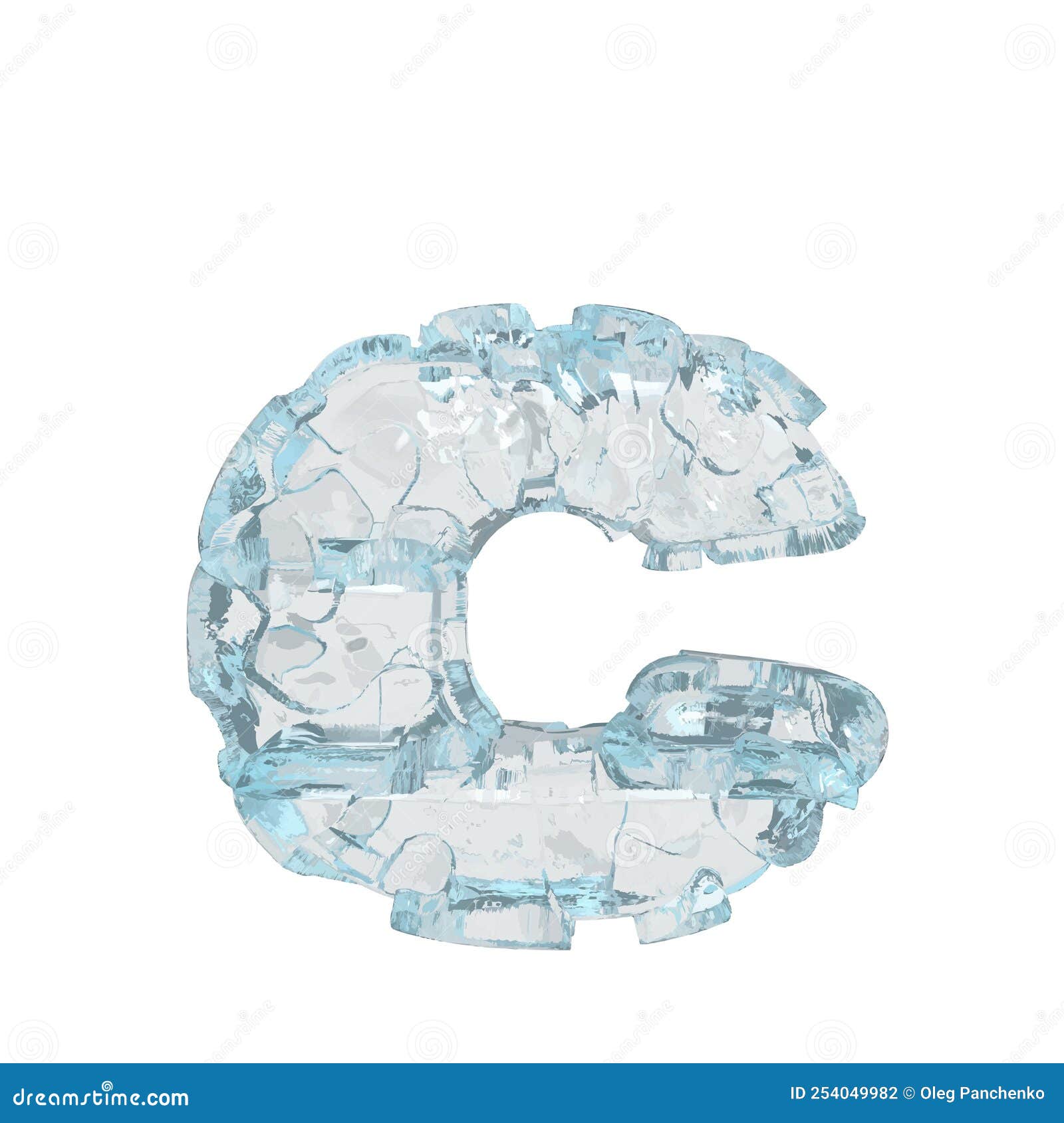 Symbol Made of Ice 3d. Letter C Stock Vector - Illustration of ornament ...