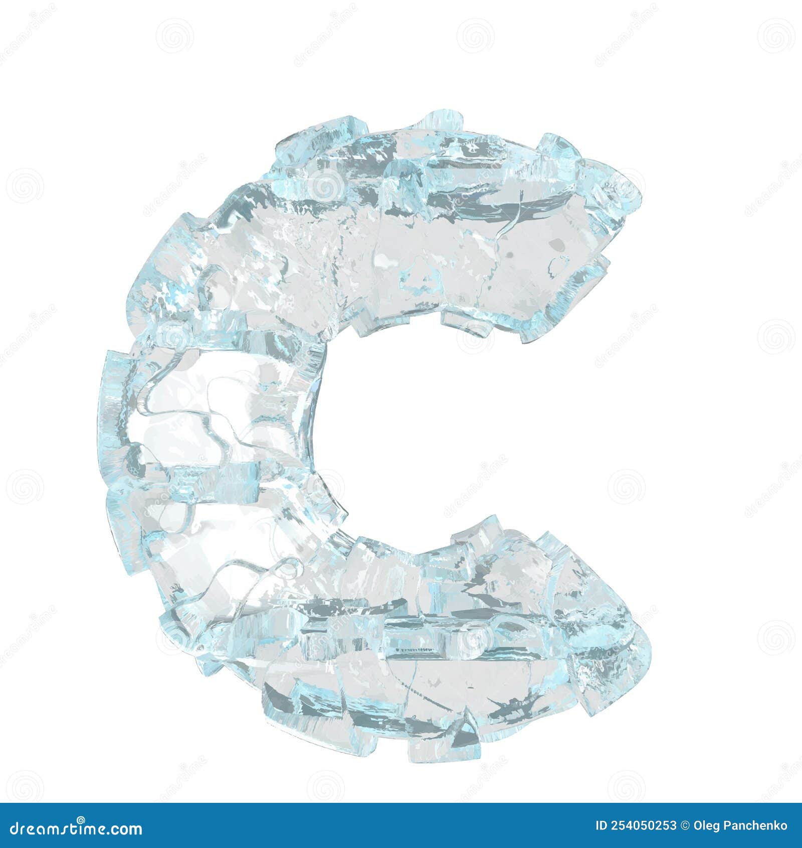 Symbol Made of Ice 3d. Letter C Stock Vector - Illustration of holiday ...