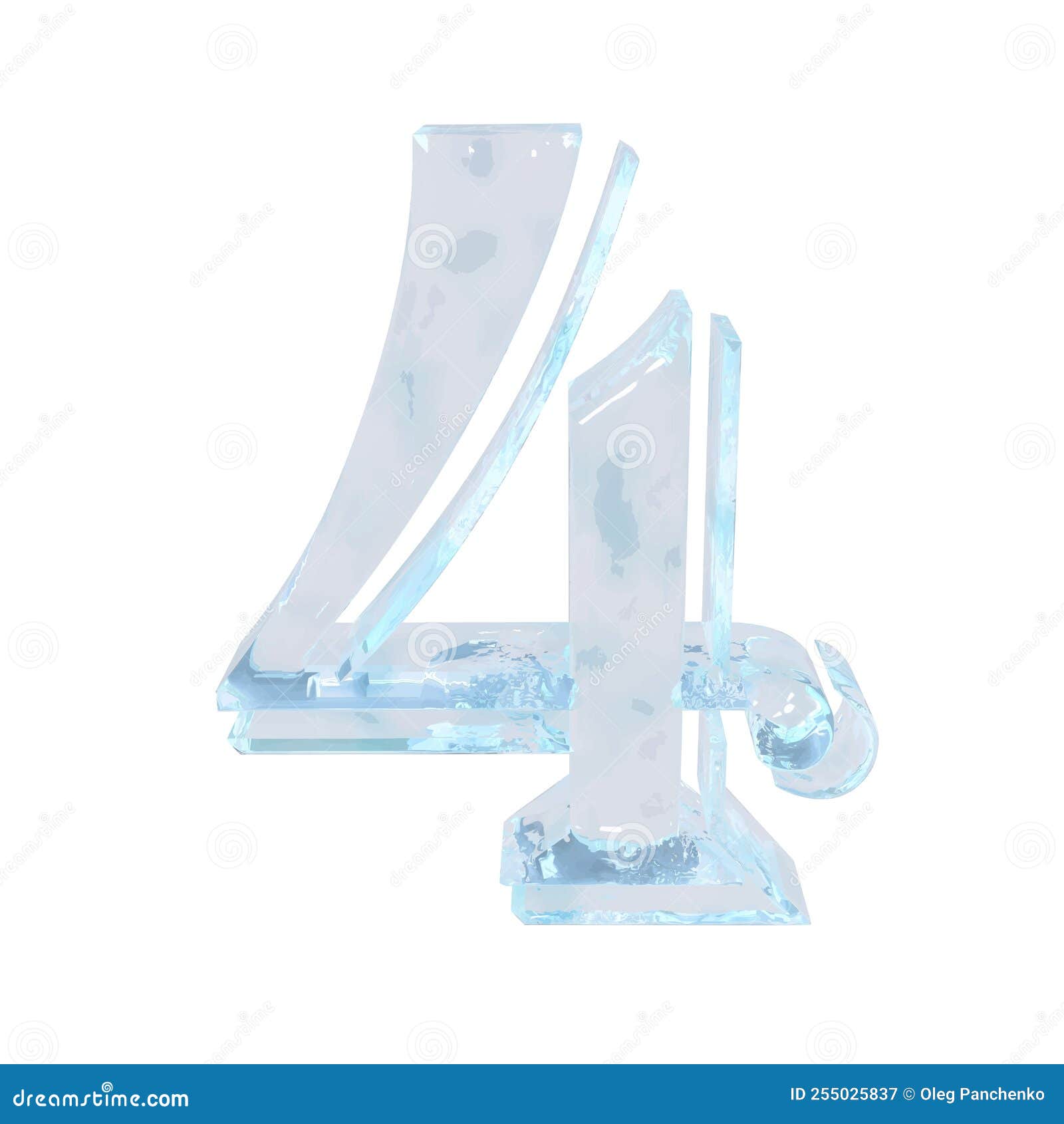 Symbol Made of Ice. Number 4 Stock Vector - Illustration of sign, type ...