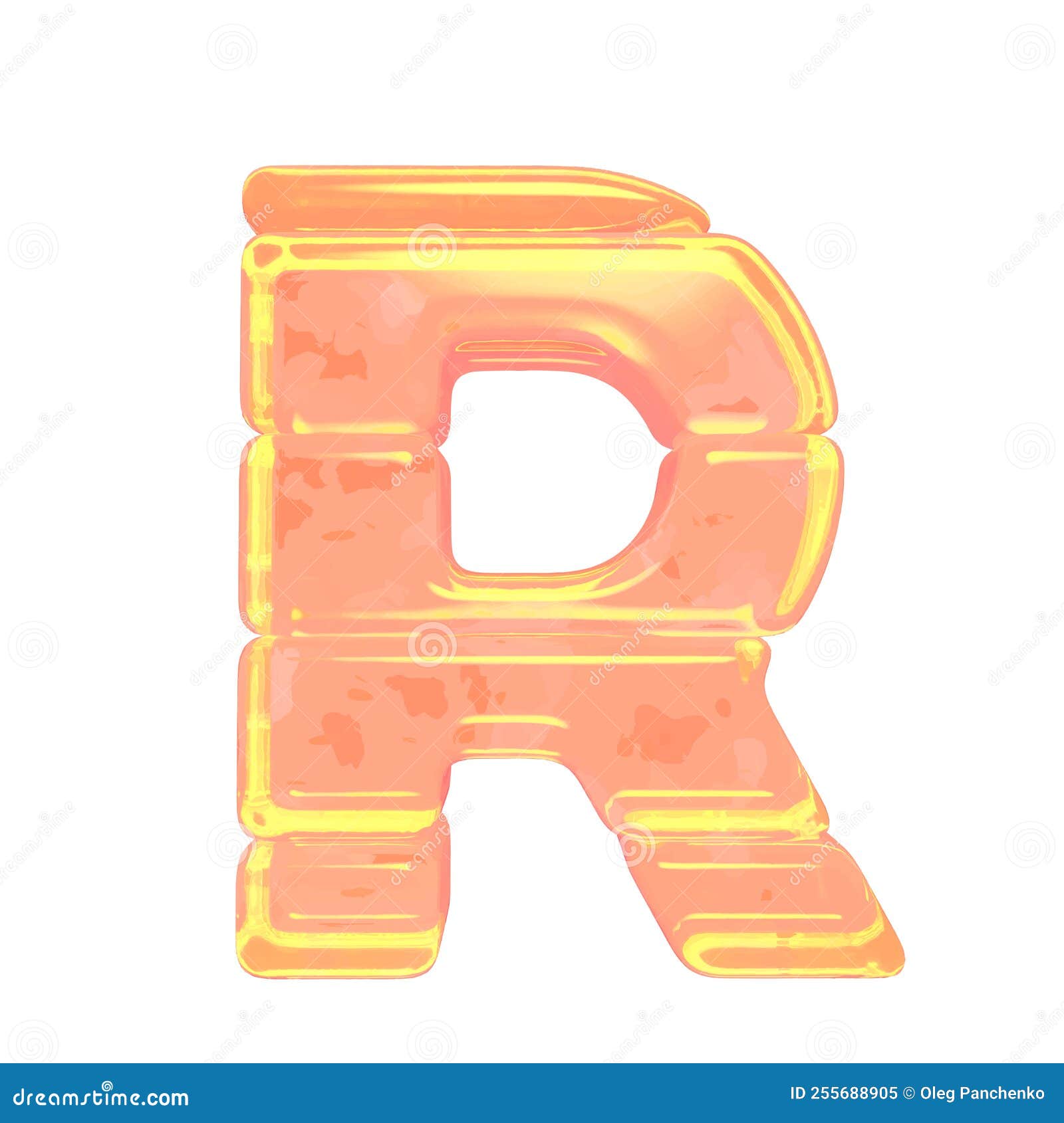 Symbol Made of Orange Colored Ice. Letter R Stock Vector - Illustration ...