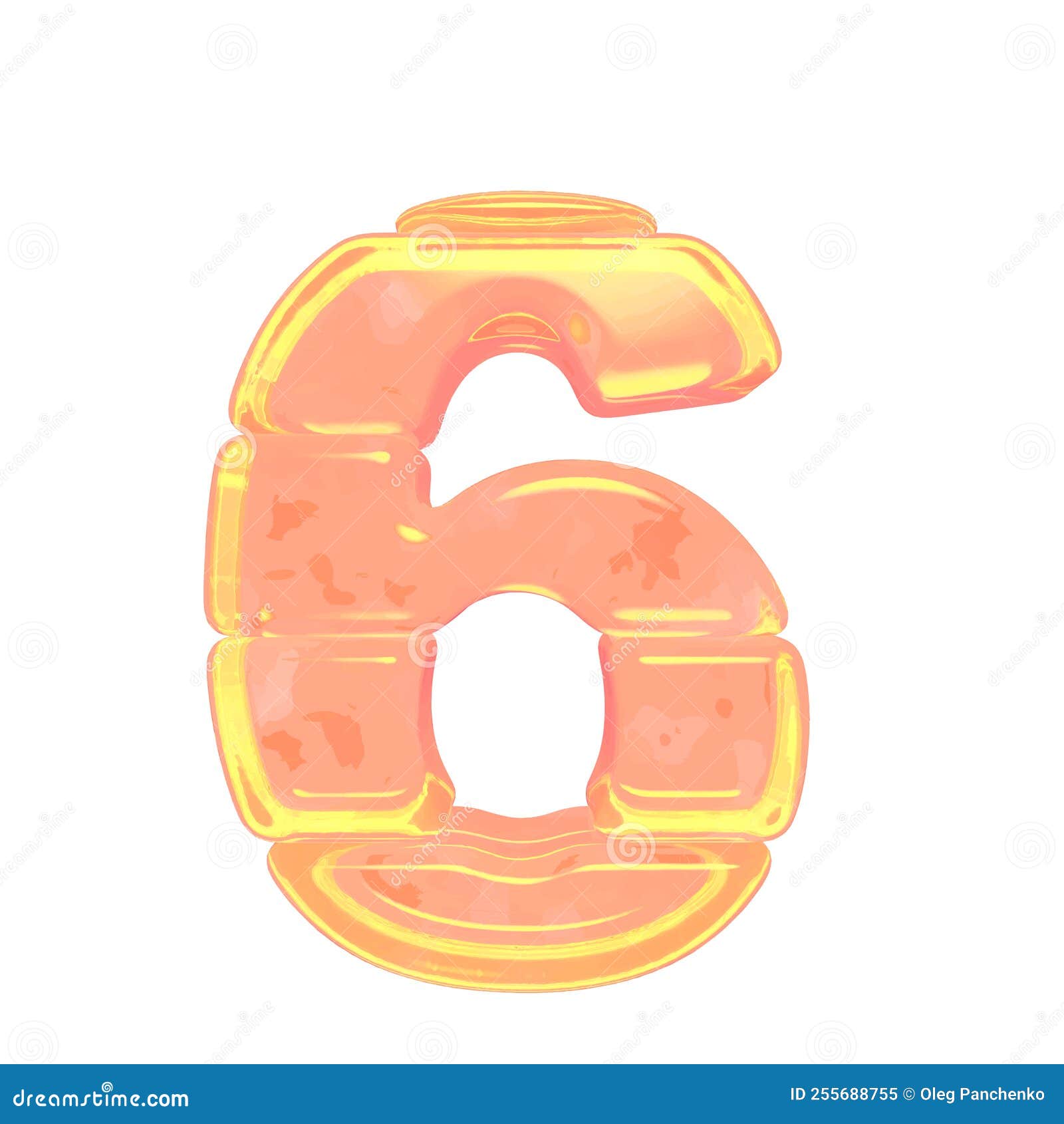 Symbol Made of Orange Colored Ice. Number 6 Stock Vector - Illustration ...