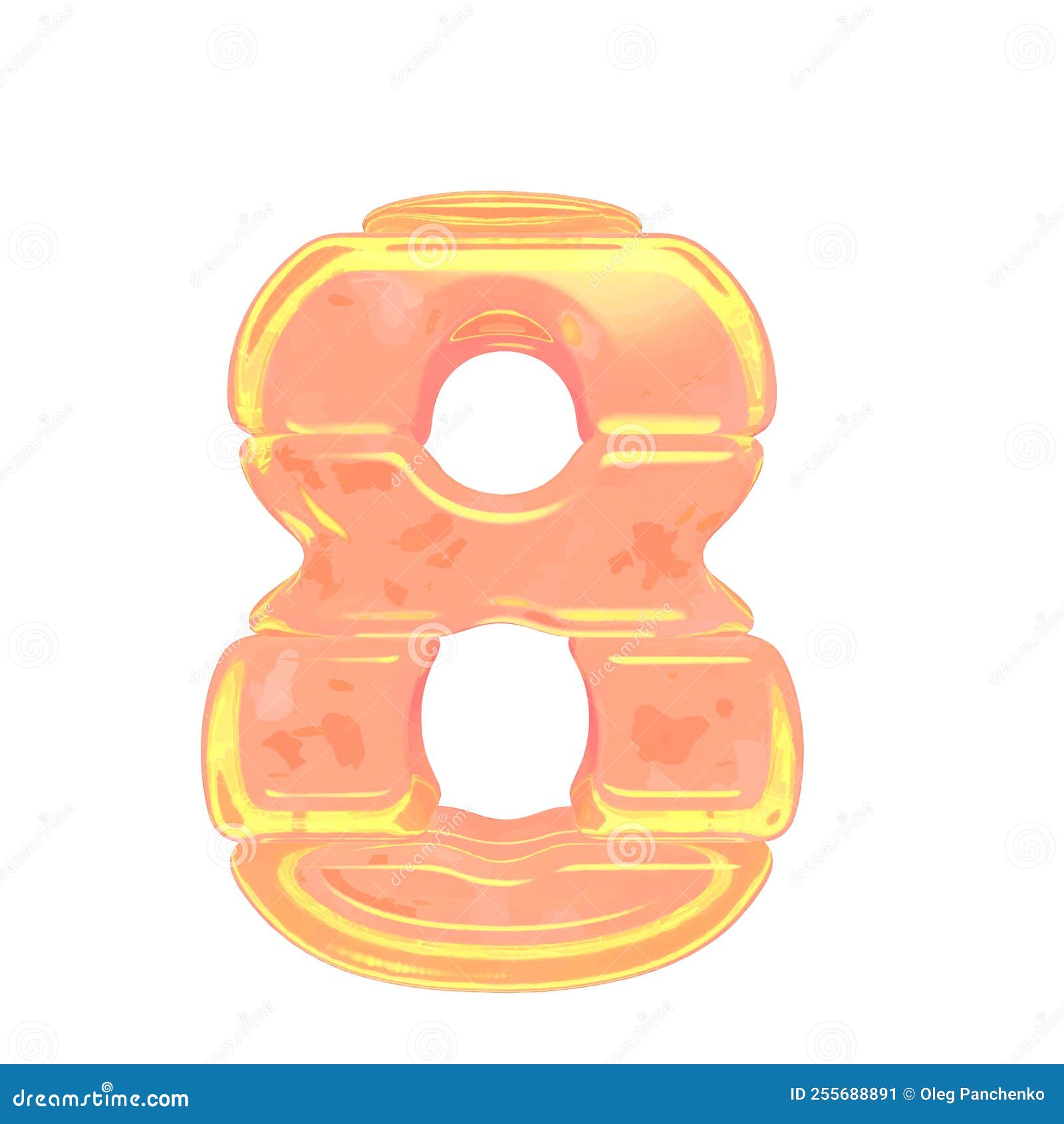 Symbol Made of Orange Colored Ice. Number 8 Stock Vector - Illustration ...