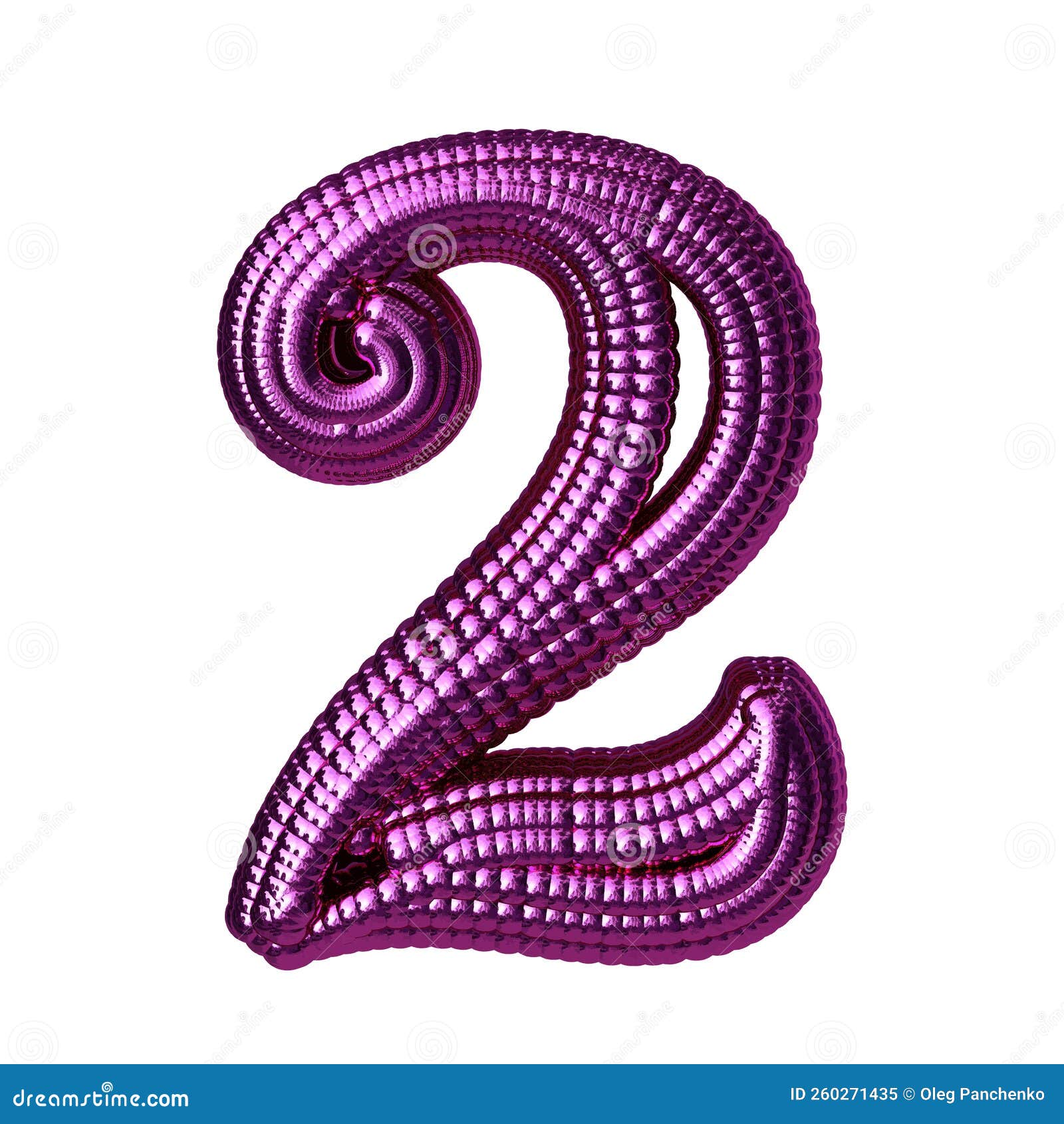 Symbol Made of Purple Spheres. Number 2 Stock Vector - Illustration of ...
