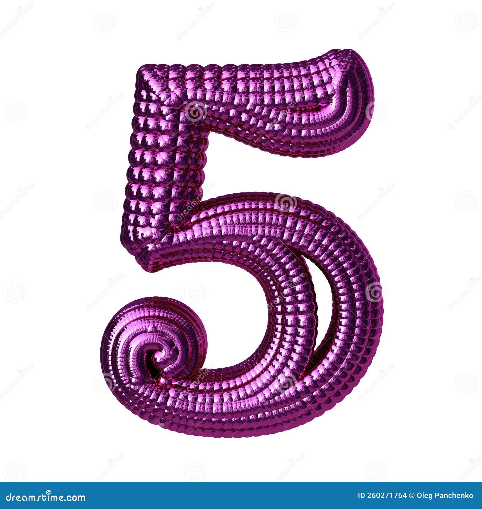 Symbol Made of Purple Spheres. Number 5 Stock Vector - Illustration of ...