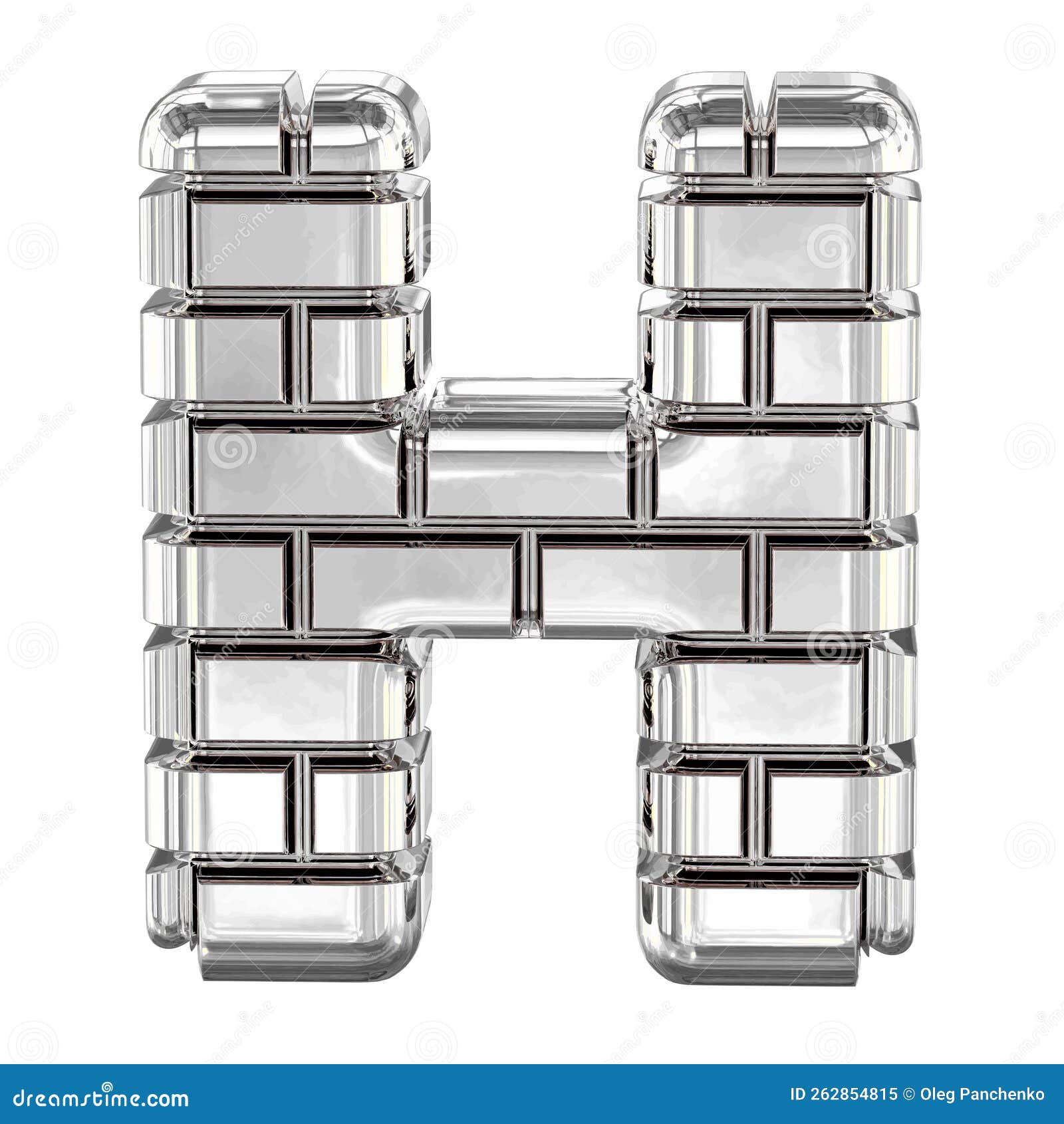 The Symbol Made of Silver Bricks. Letter H Stock Vector - Illustration ...