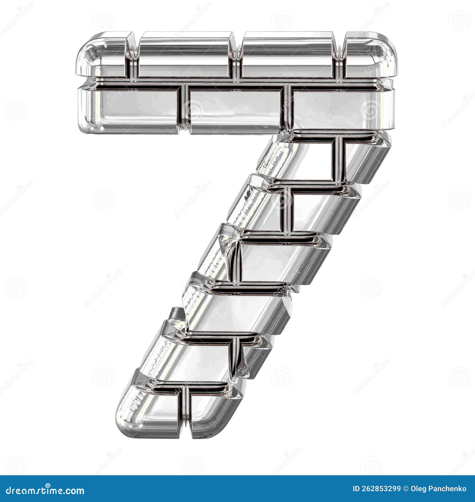 The Symbol Made of Silver Bricks. Number 7 Stock Vector - Illustration ...