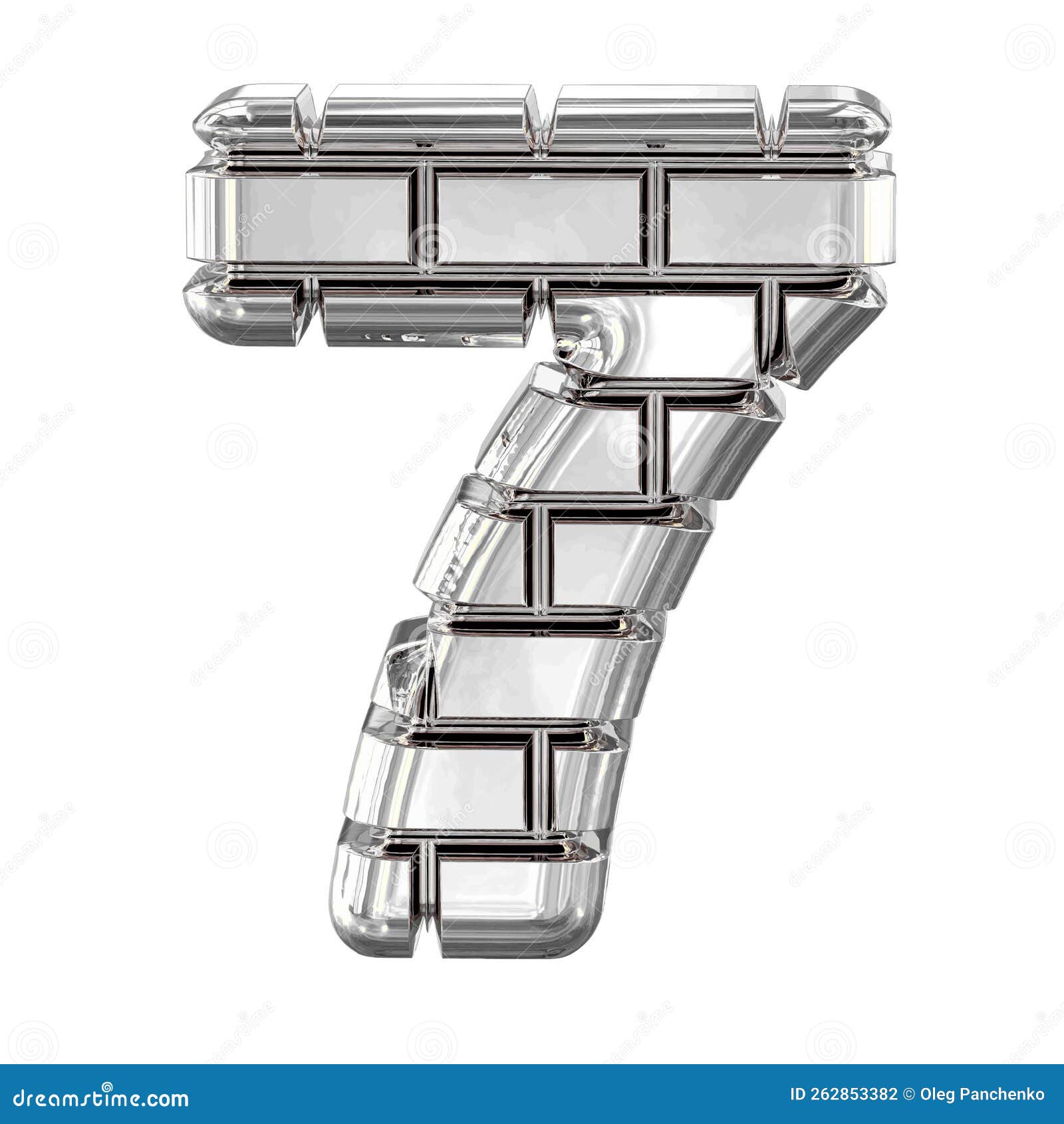 The Symbol Made of Silver Bricks. Number 7 Stock Vector - Illustration ...