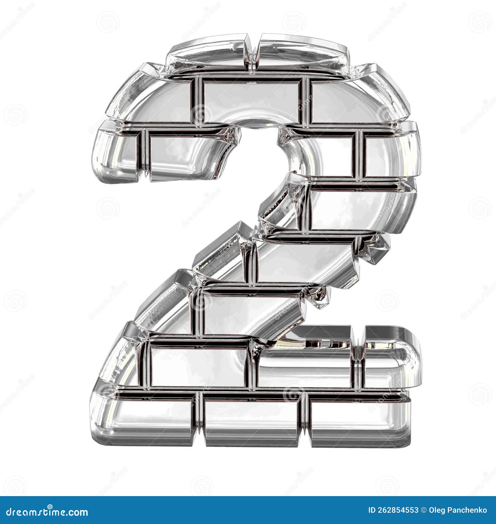 The Symbol Made of Silver Bricks. Number 2 Stock Vector - Illustration ...