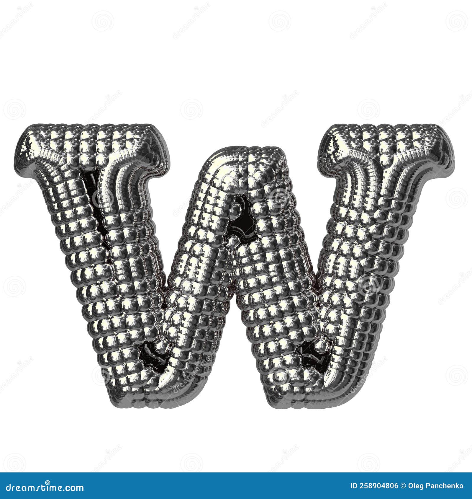 Symbol Made of Silver Spheres. Letter W Stock Vector - Illustration of ...