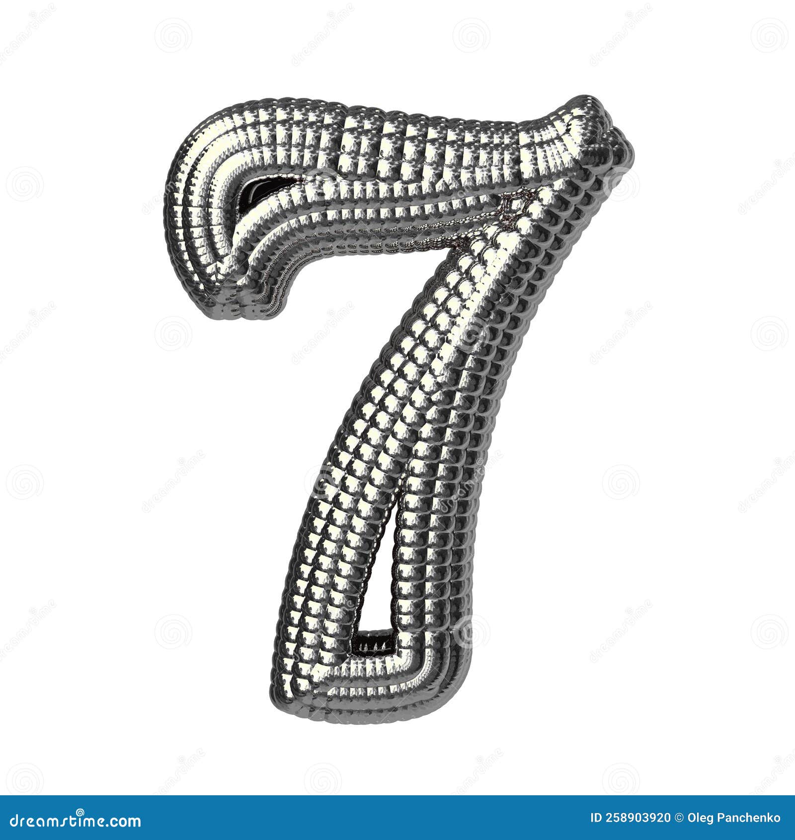 Symbol Made of Silver Spheres. Number 7 Stock Vector - Illustration of ...