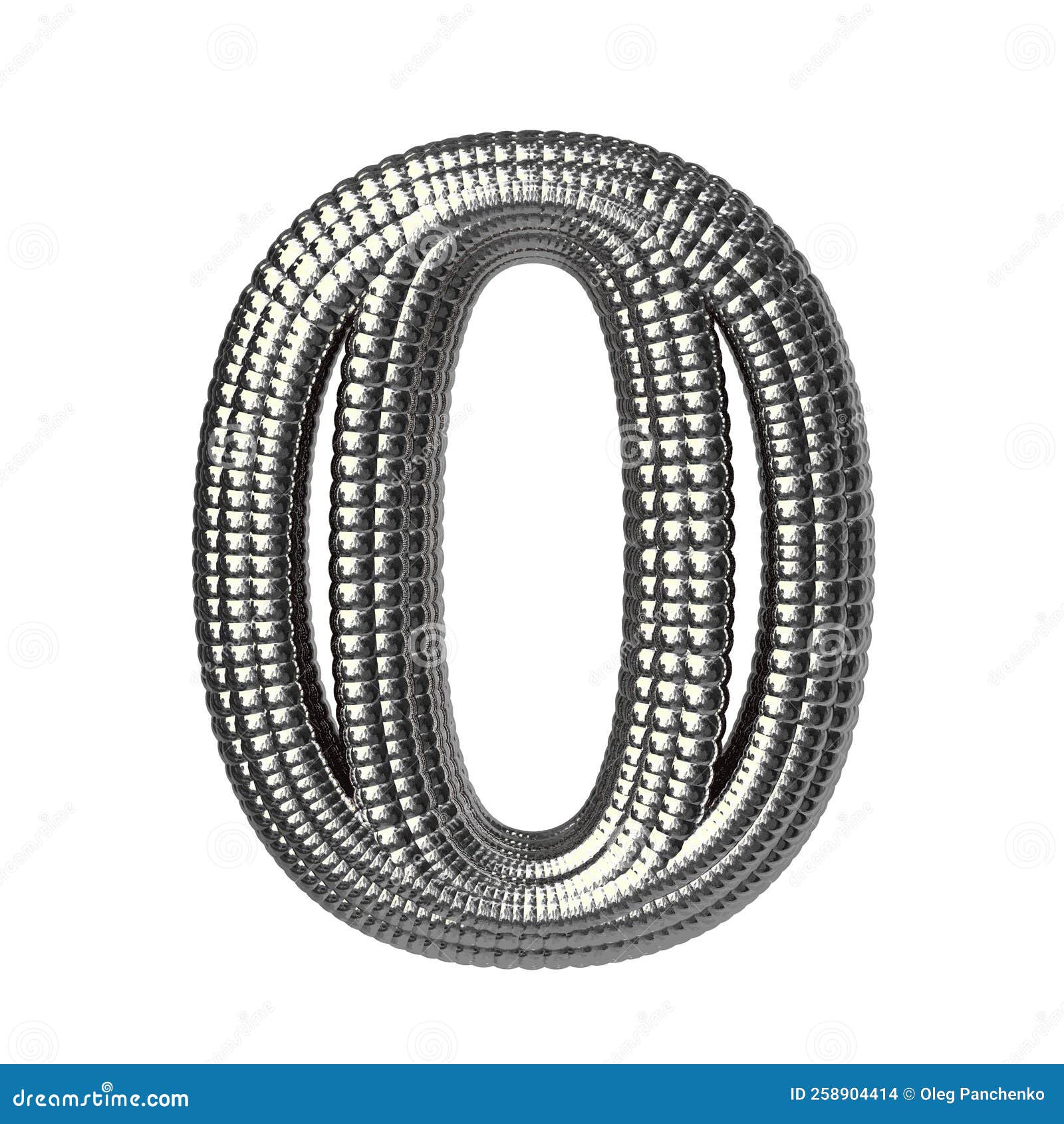 Symbol Made of Silver Spheres. Number 0 Stock Illustration ...