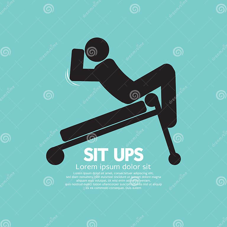 Symbol of a Man Sit Ups Training on Equipment Stock Vector ...