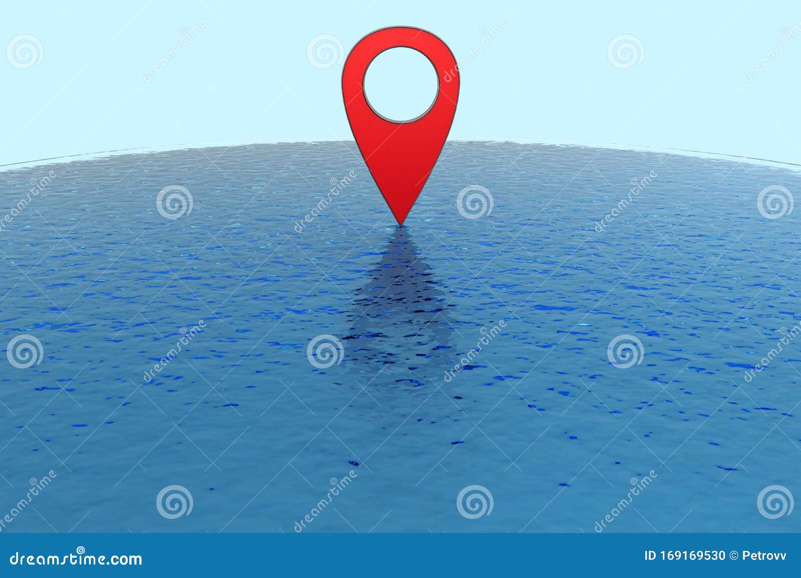 Symbol map pin in ocean stock illustration. Illustration of round ...