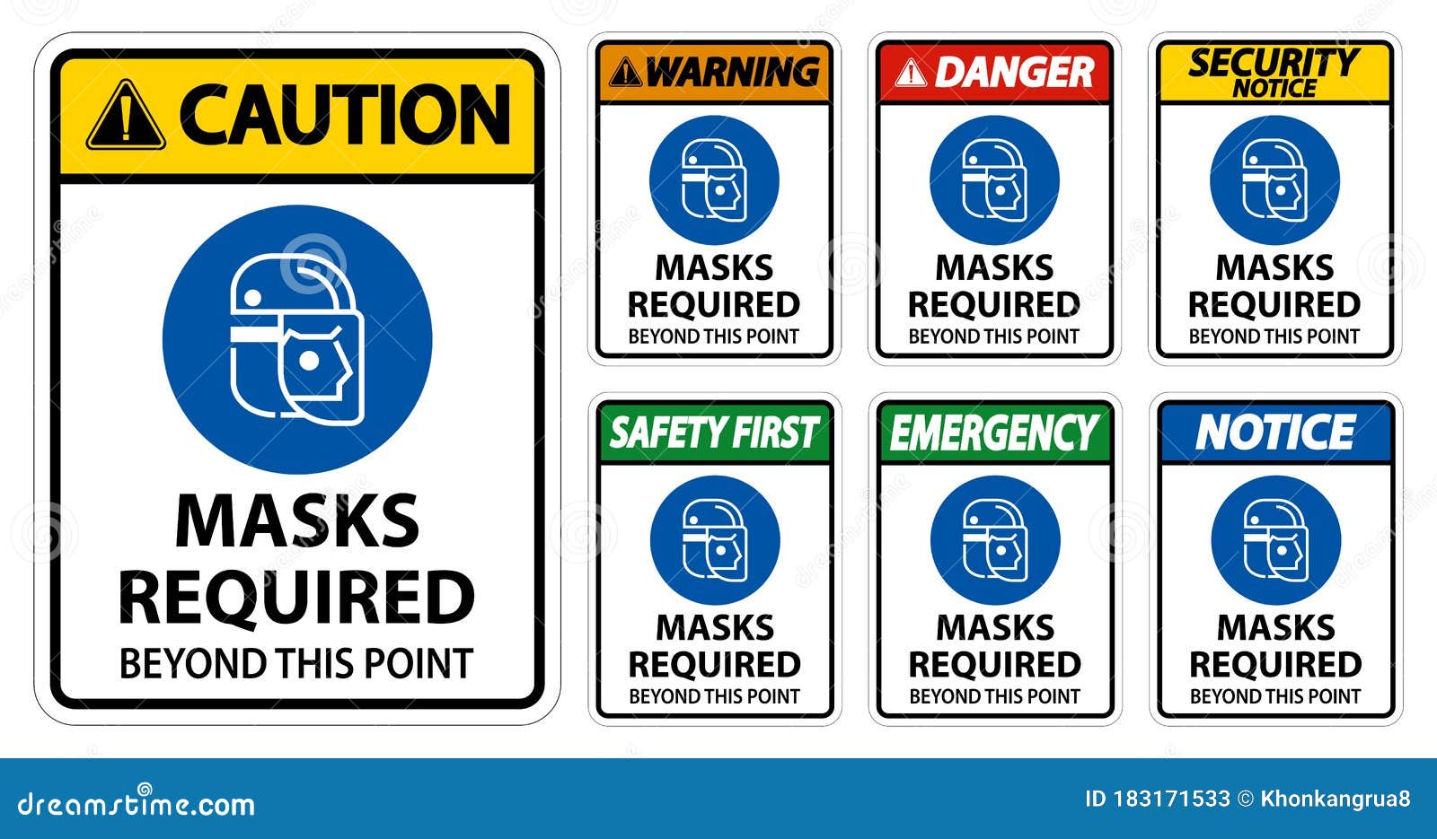 Symbol Masks Required Beyond this Point Sign Stock Vector ...