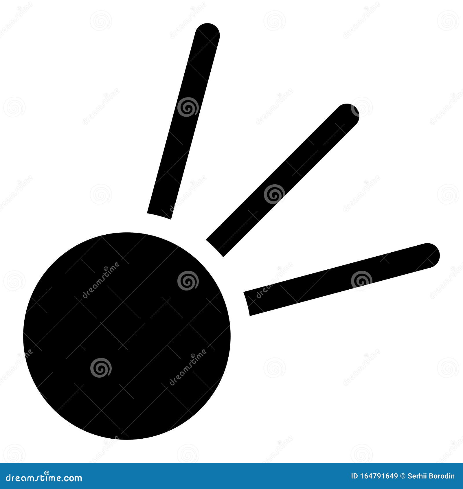 Symbol Meteorite Icon Black Color Vector Illustration Flat Style Image ...