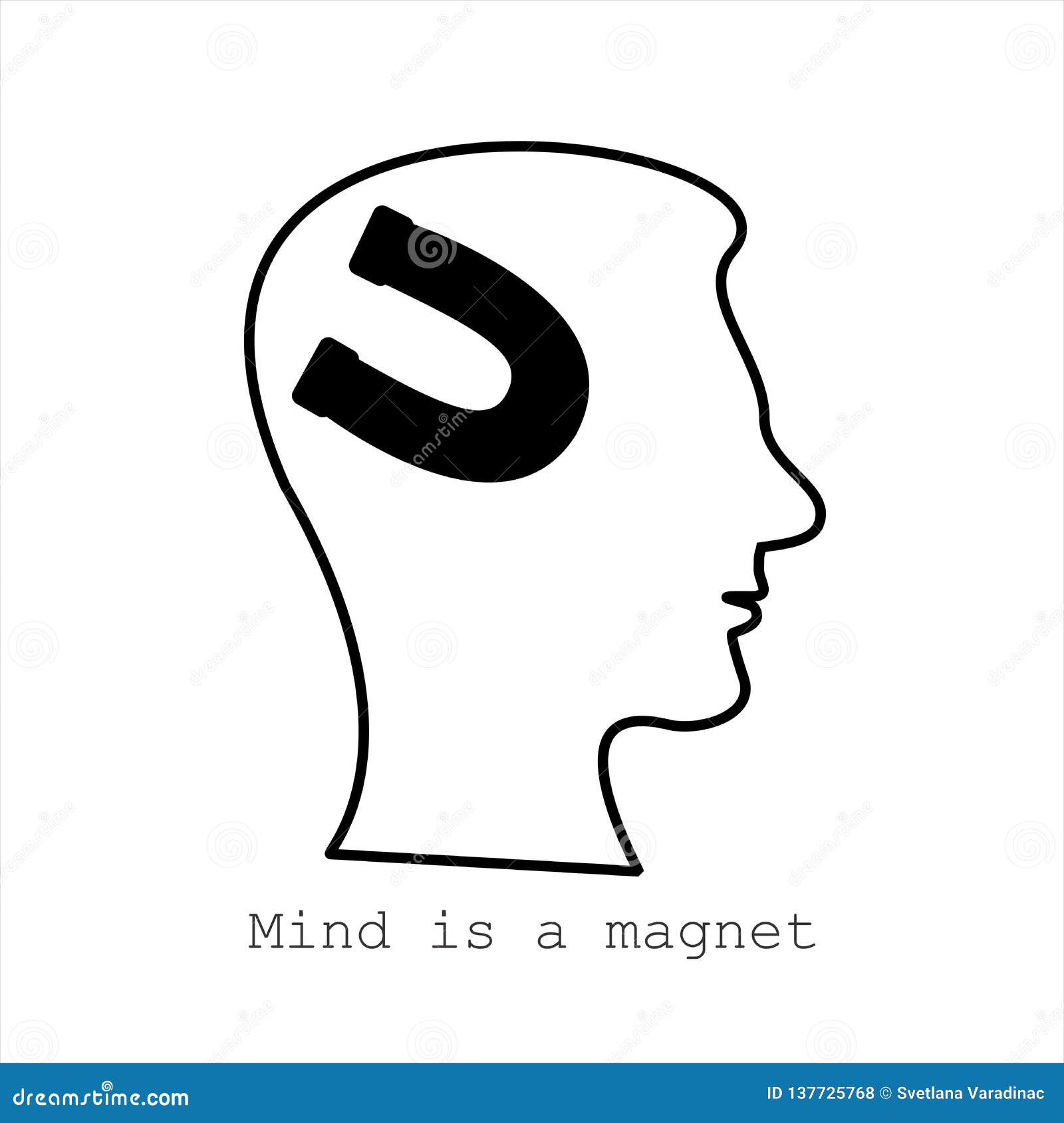 Symbol for Mind is a Magnet. Concept for Web, Mobile or Apps. Stock ...