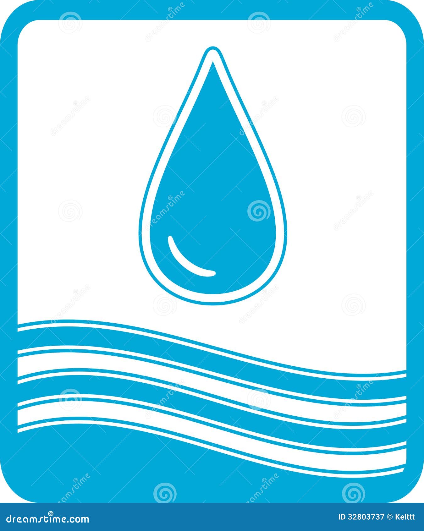 Symbol Mit Wassertropfen Und -welle Vektor Abbildung - Illustration von ...