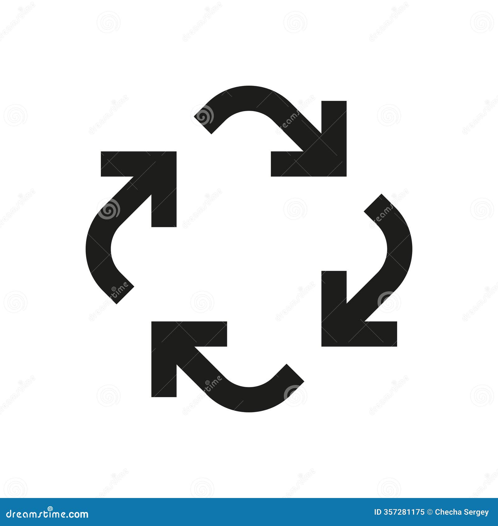 Movement of Arrows in the Shape of a Square or Diamond. Stock Vector ...