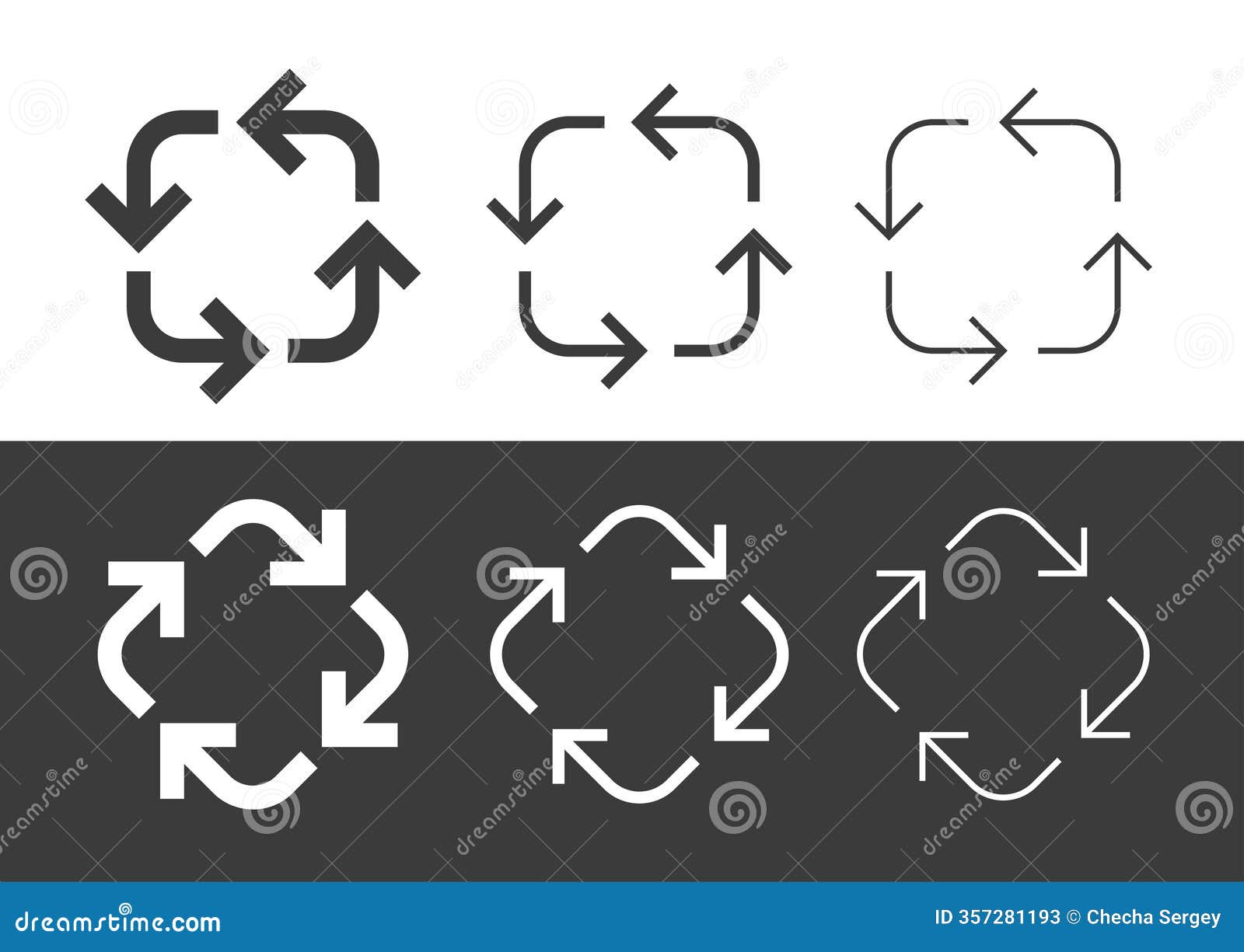 Movement of Arrows in the Shape of a Square or Diamond. Stock Vector ...