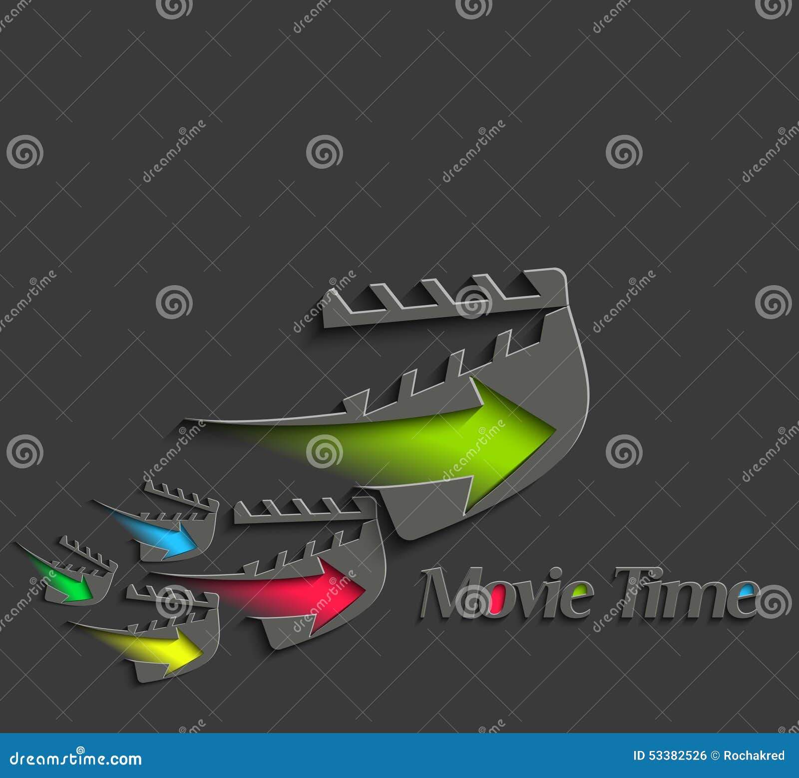 Symbol of Movie Time stock vector. Illustration of close - 53382526