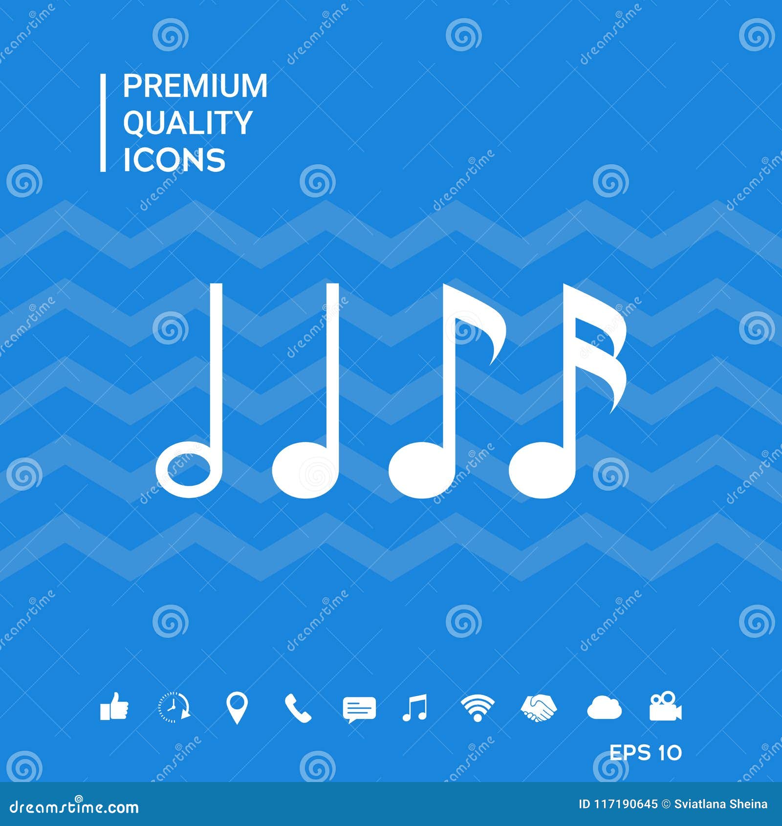 Symbol of Music, Notes. Sixteenth Note, Eighth Note, Quarter Note and ...