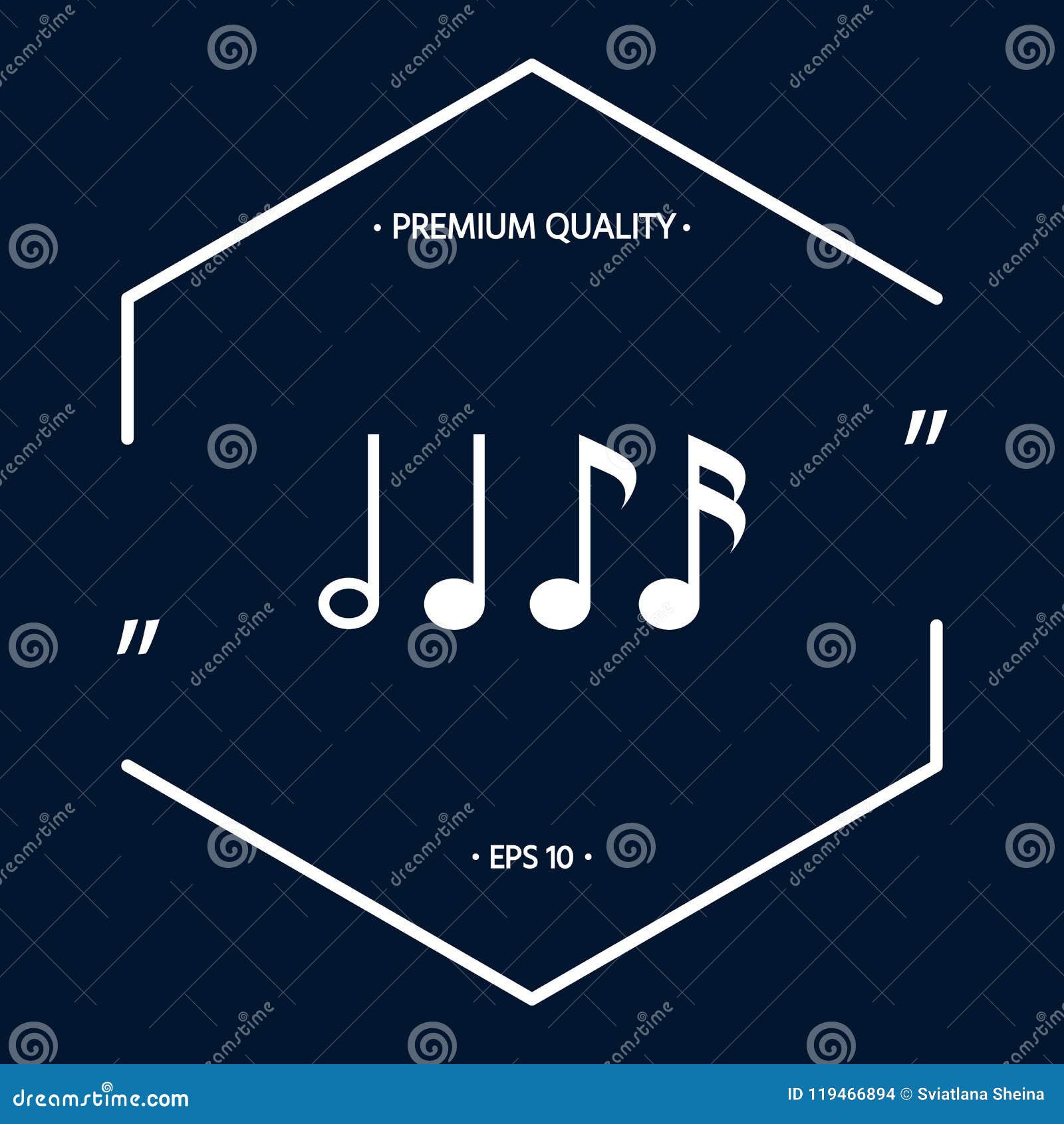 Symbol of Music, Notes. Sixteenth Note, Eighth Note, Quarter Note and ...